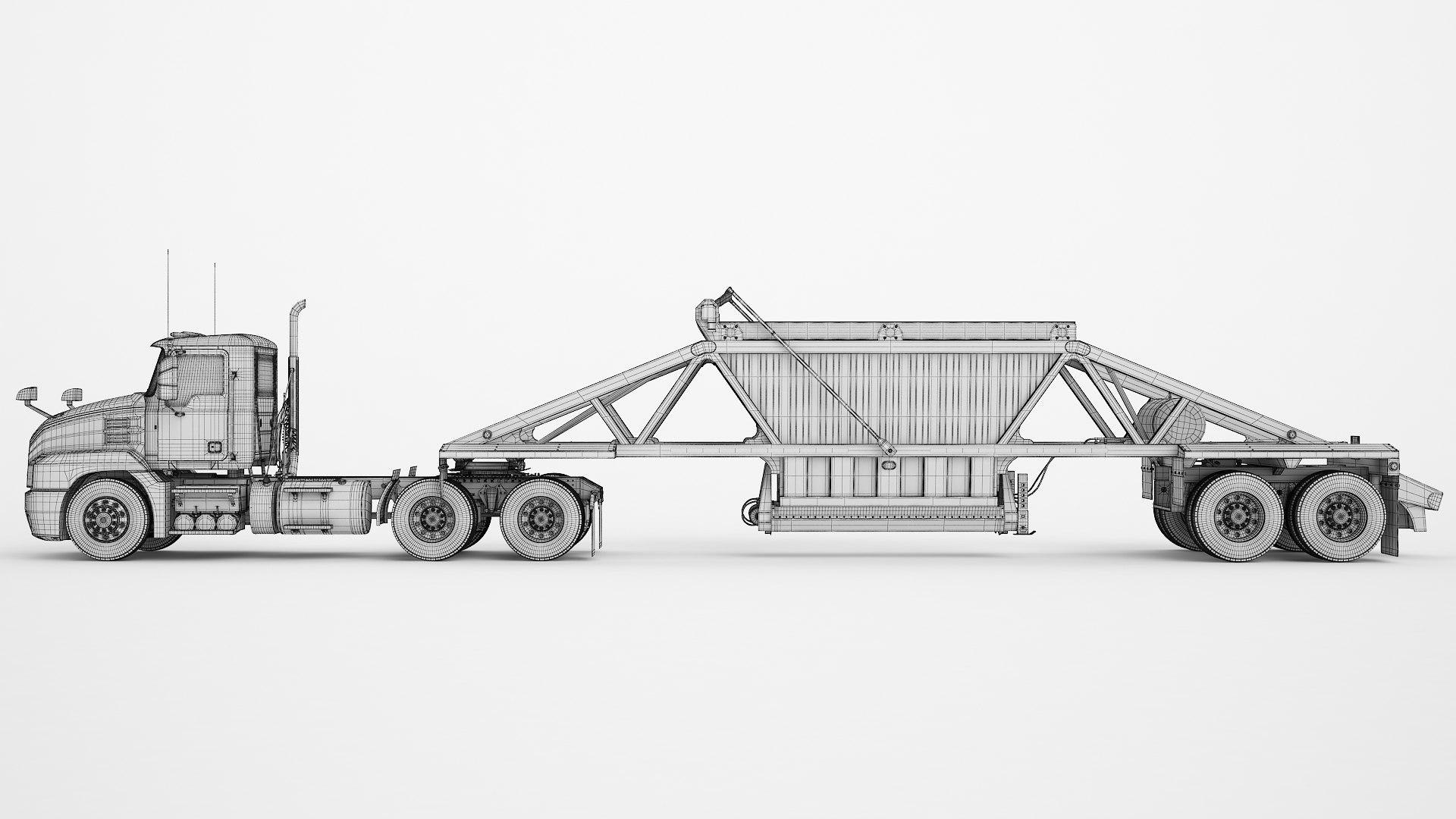 3D Generic Semi Truck Belly Dump Trailer 03 model - TurboSquid 2064452