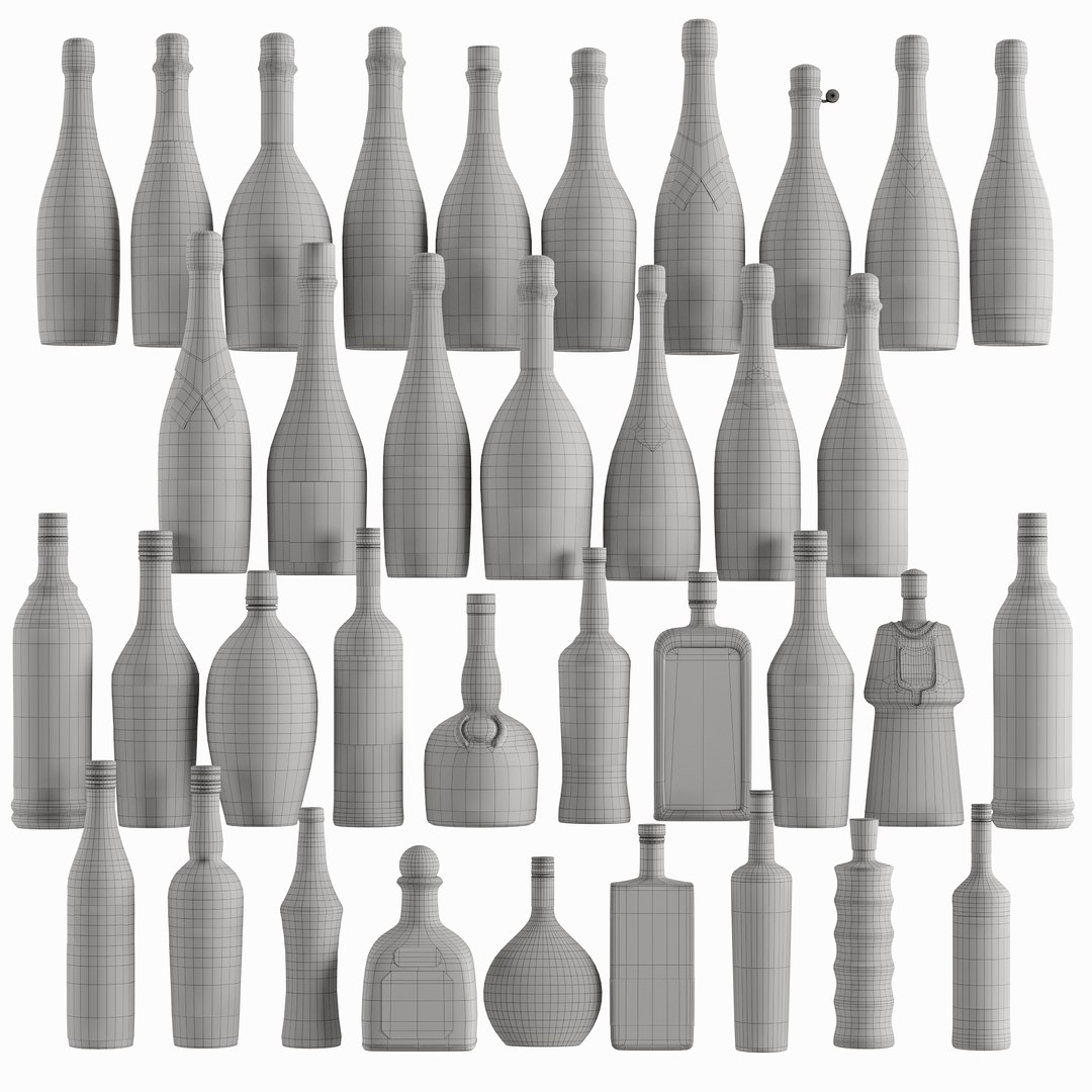 3D Model Bottles Vol 5 36 Champagne And Liqueurs - TurboSquid 2038908