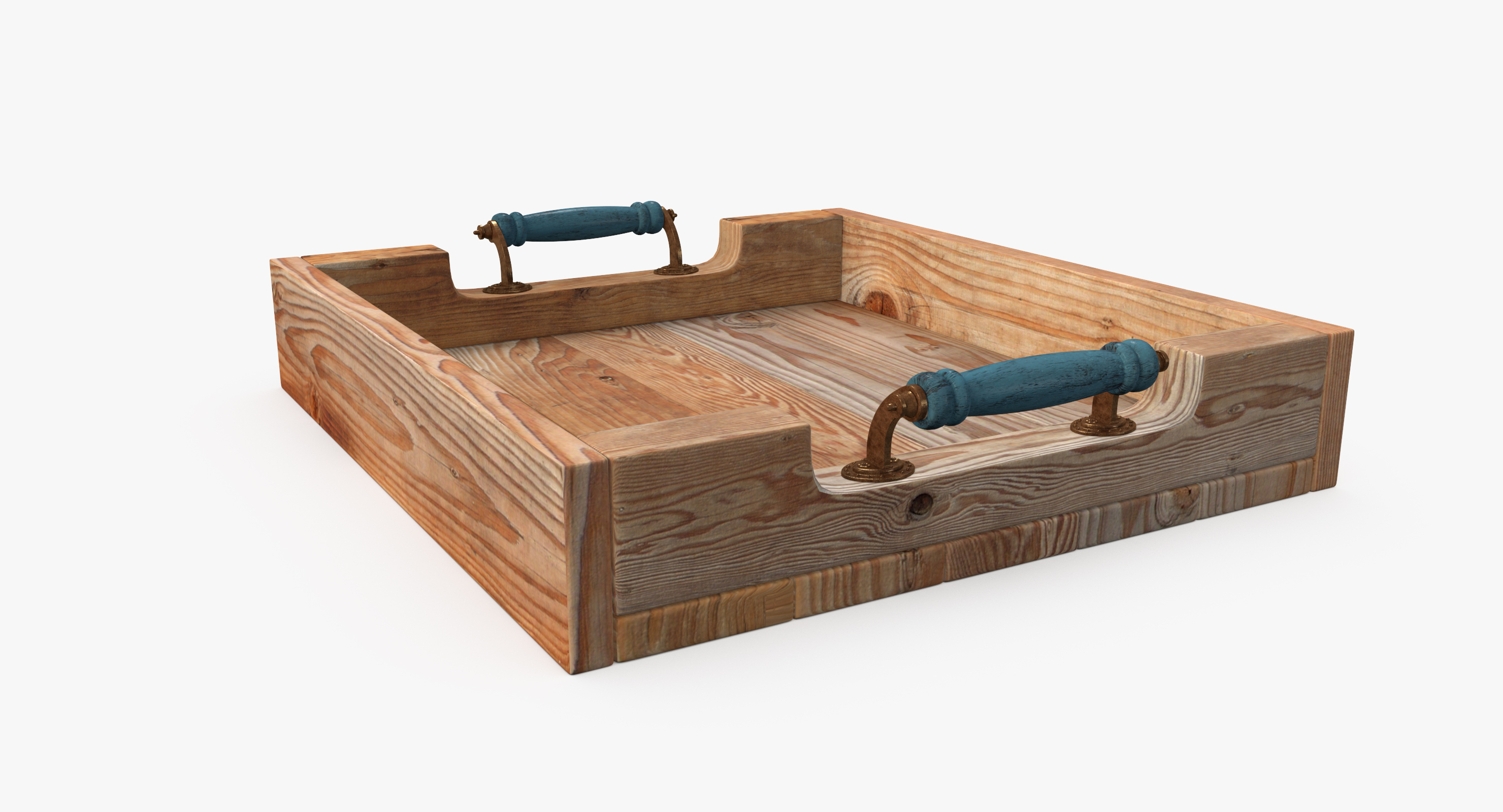 3D realistic wooden tray model - TurboSquid 1390361