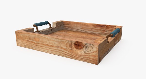 3D realistic wooden tray model - TurboSquid 1390361