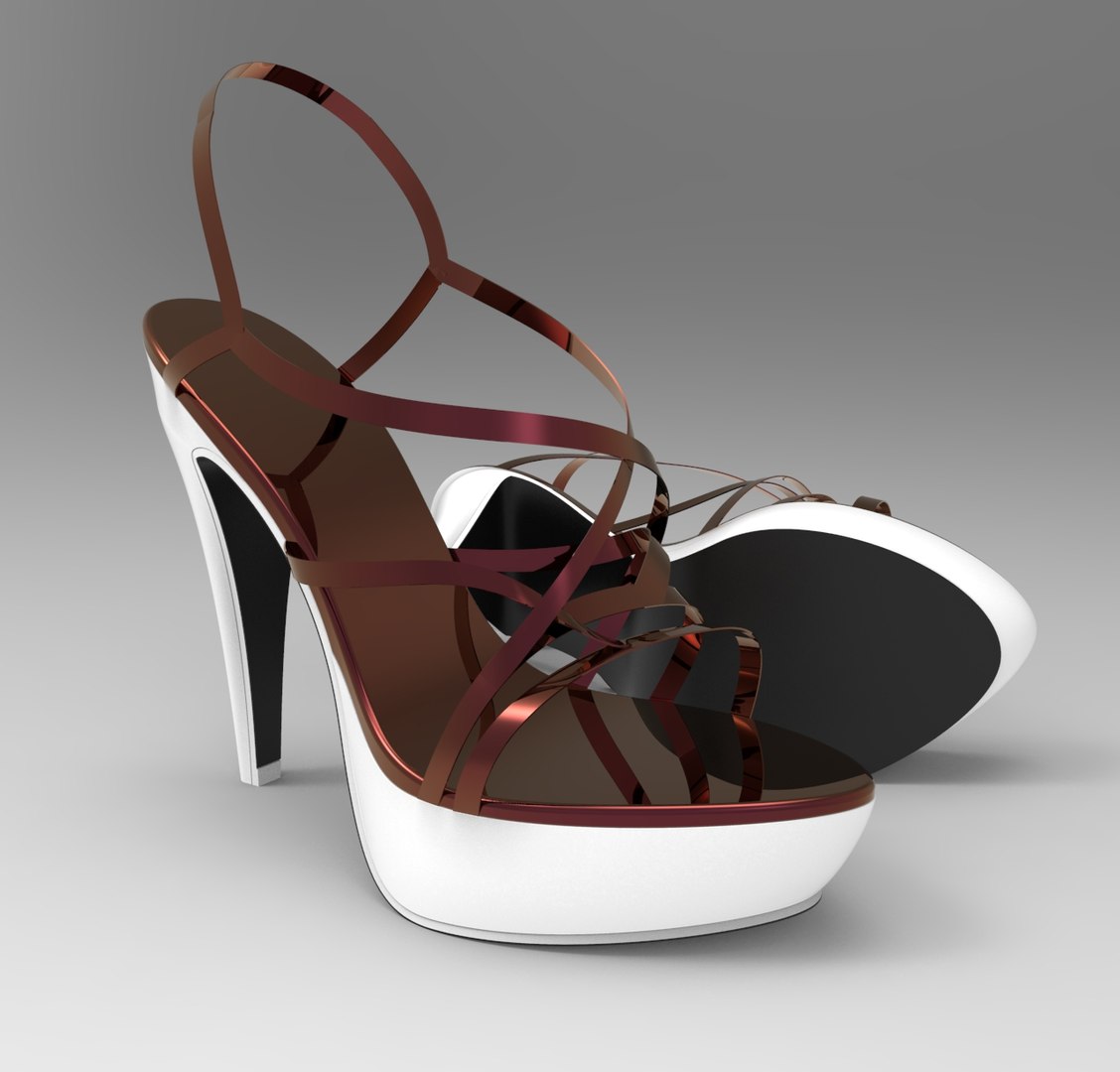3D Model Platform Heels Ladies Shoes - TurboSquid 1539554