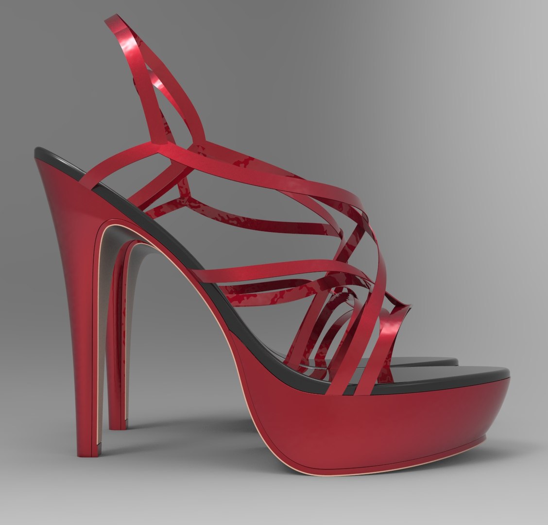 3D Model Platform Heels Ladies Shoes - TurboSquid 1539554