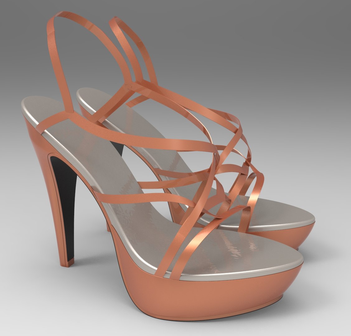 3D Model Platform Heels Ladies Shoes - TurboSquid 1539554