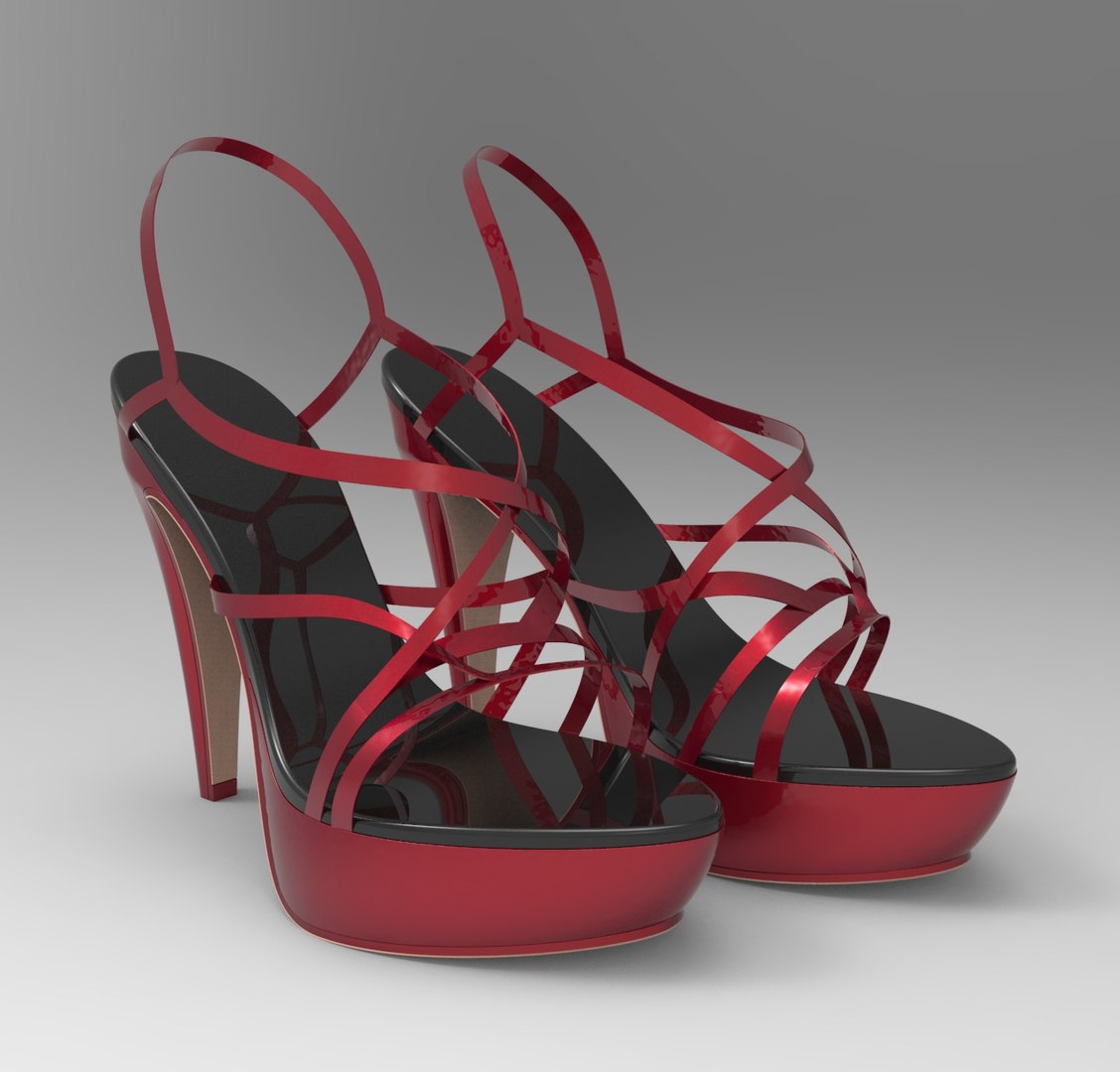 3D Model Platform Heels Ladies Shoes - TurboSquid 1539554