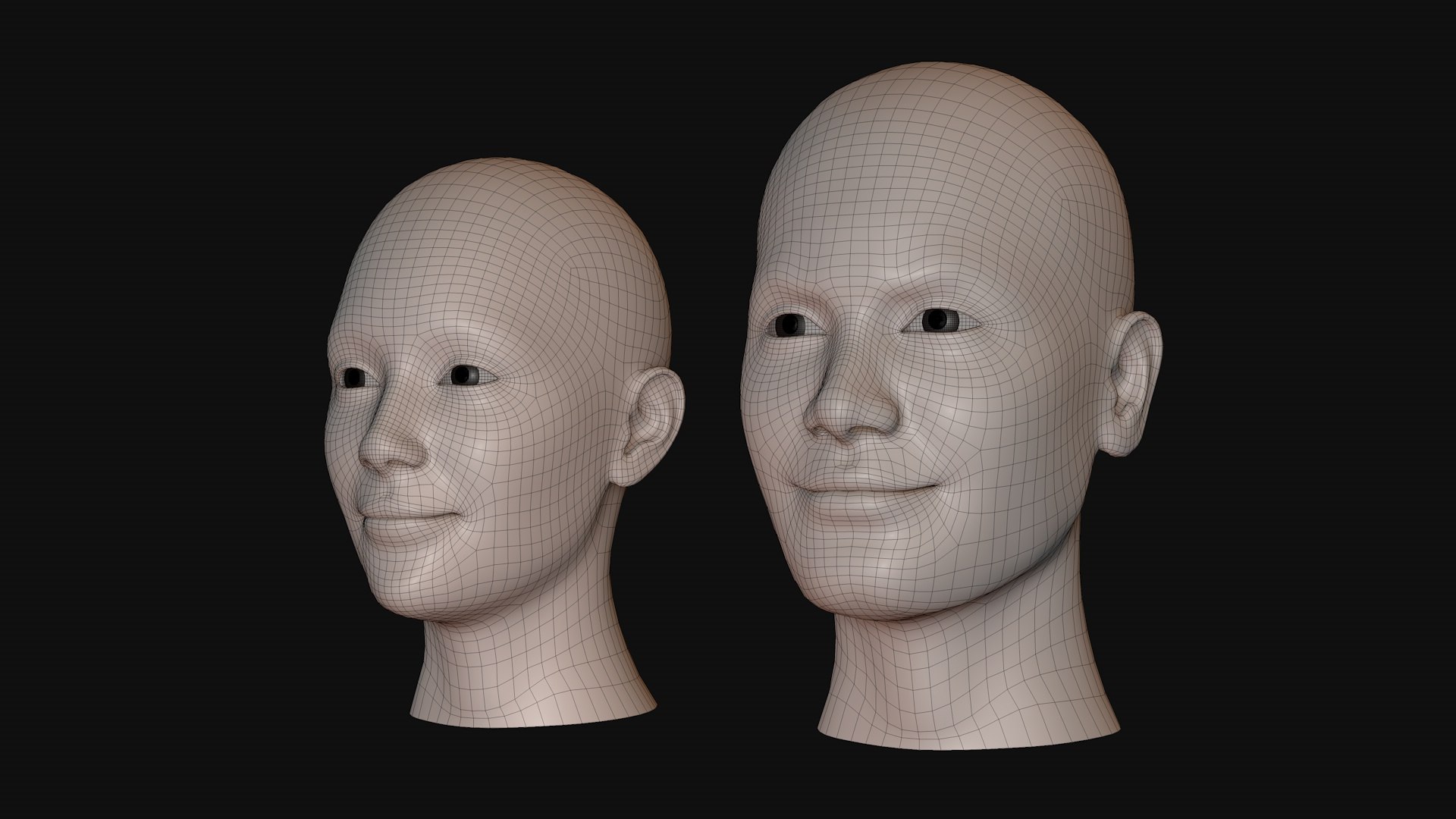 3D Male And Female Head - TurboSquid 2329958