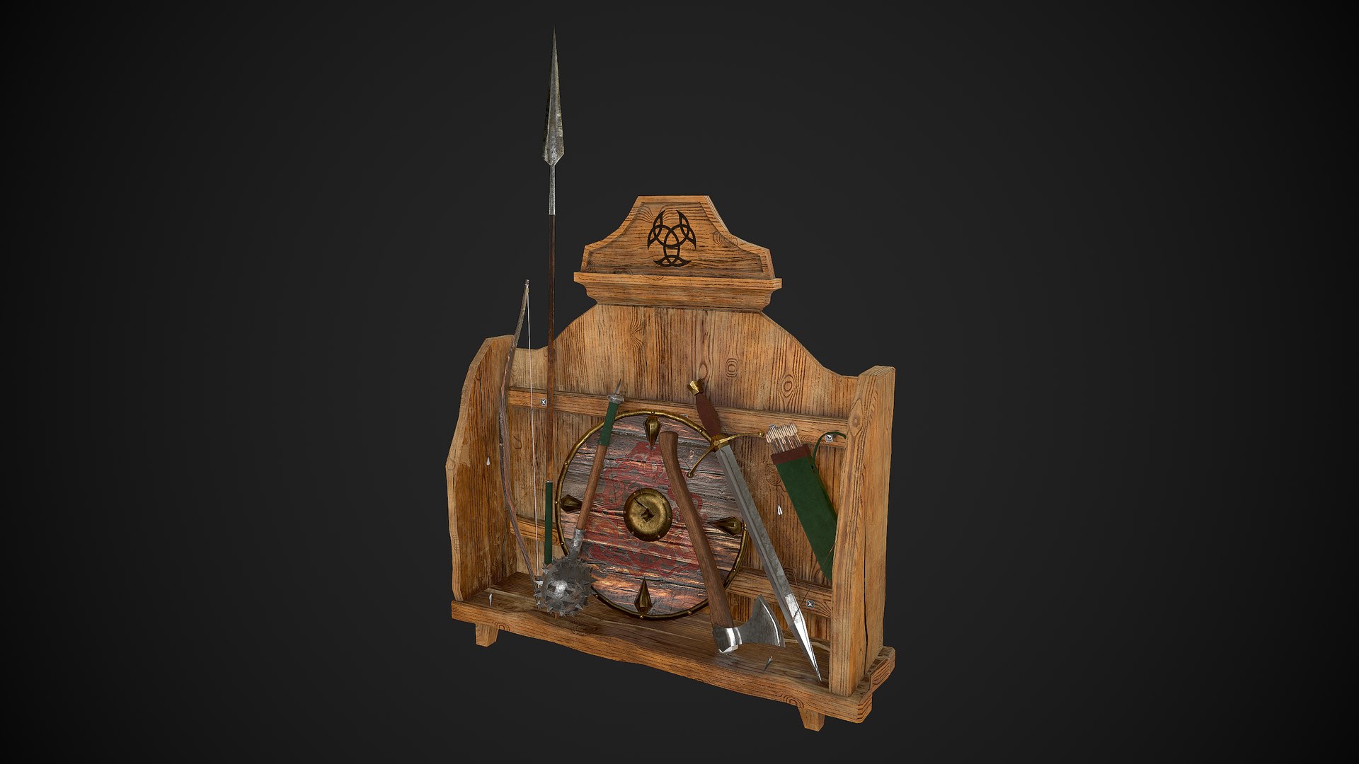 Rack With Viking Weapons 3D Model - TurboSquid 1940383