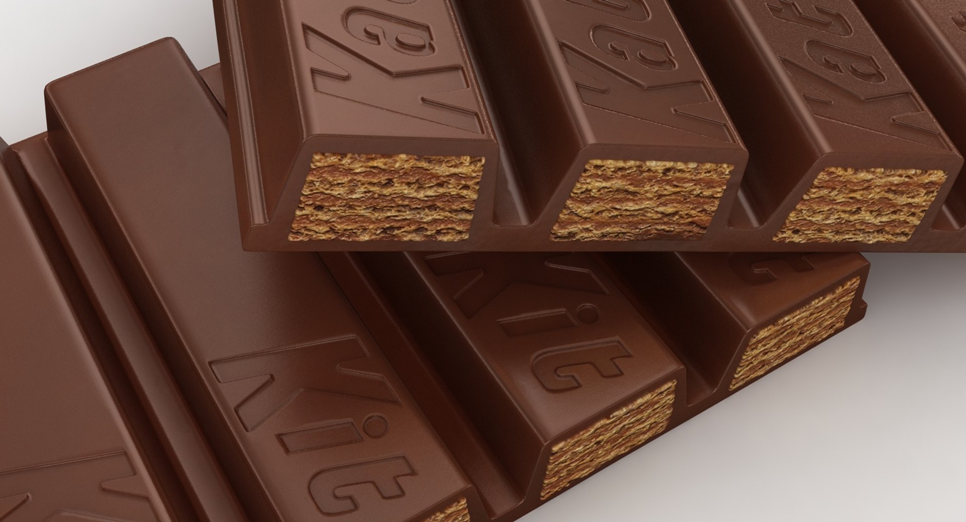3d Model Realistic Broken Kit Kat