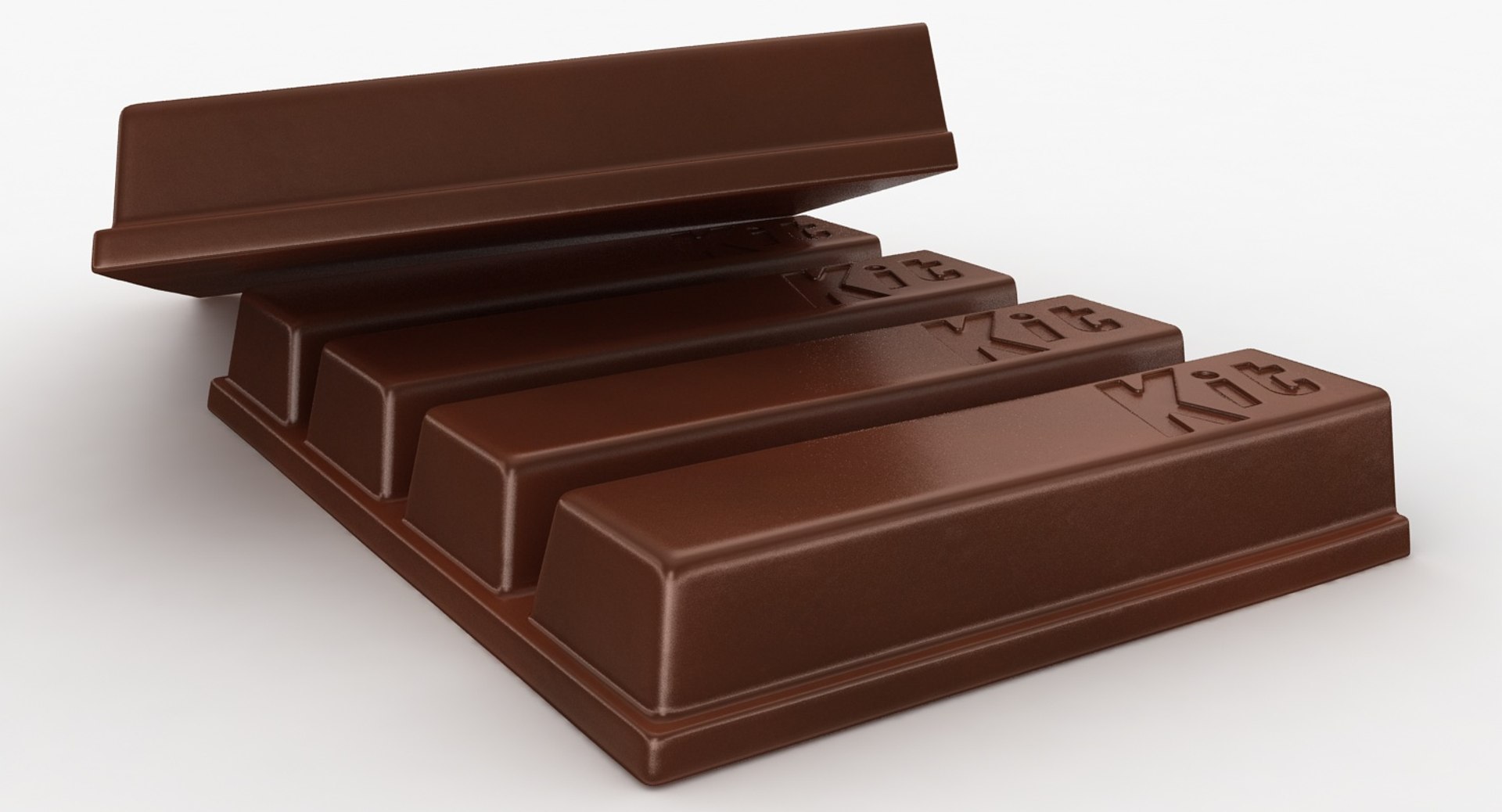 3d Model Realistic Broken Kit Kat
