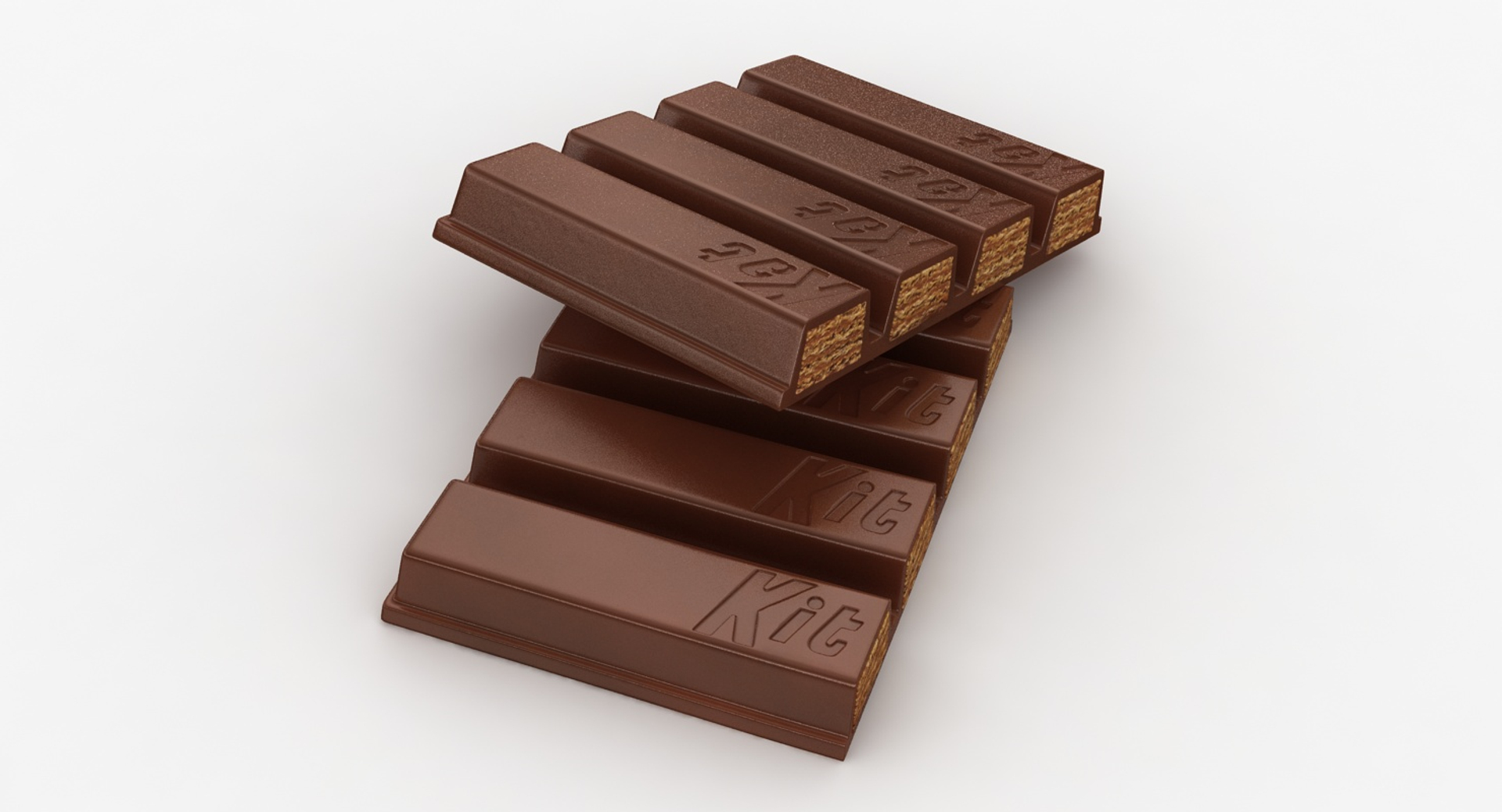 3d Model Realistic Broken Kit Kat