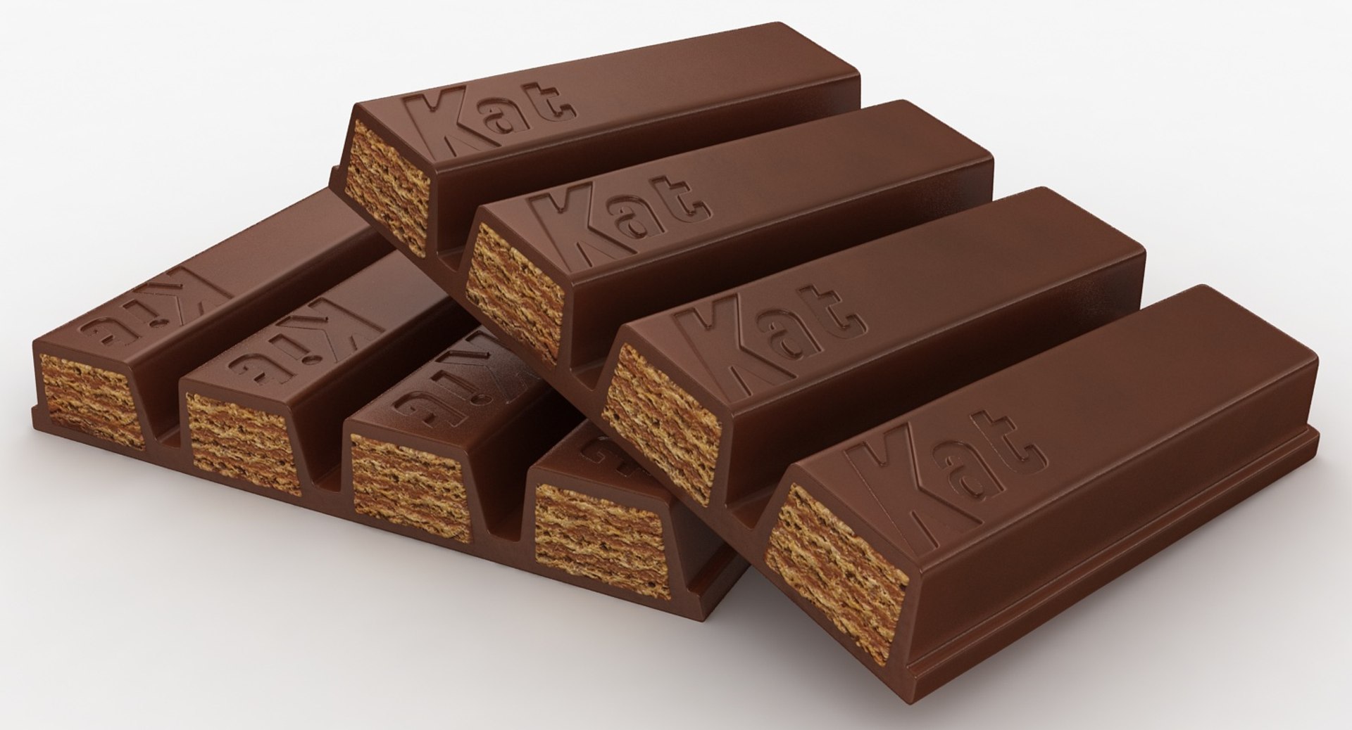3d Model Realistic Broken Kit Kat