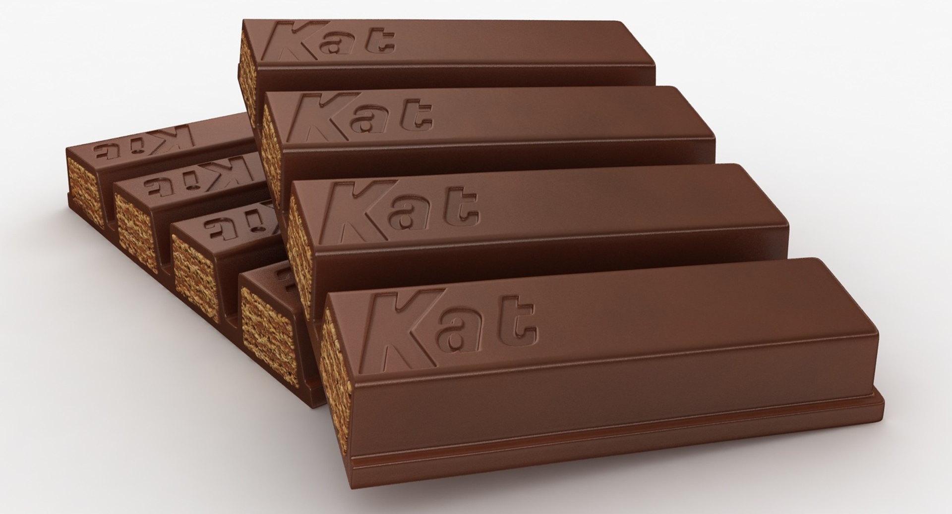 3d Model Realistic Broken Kit Kat