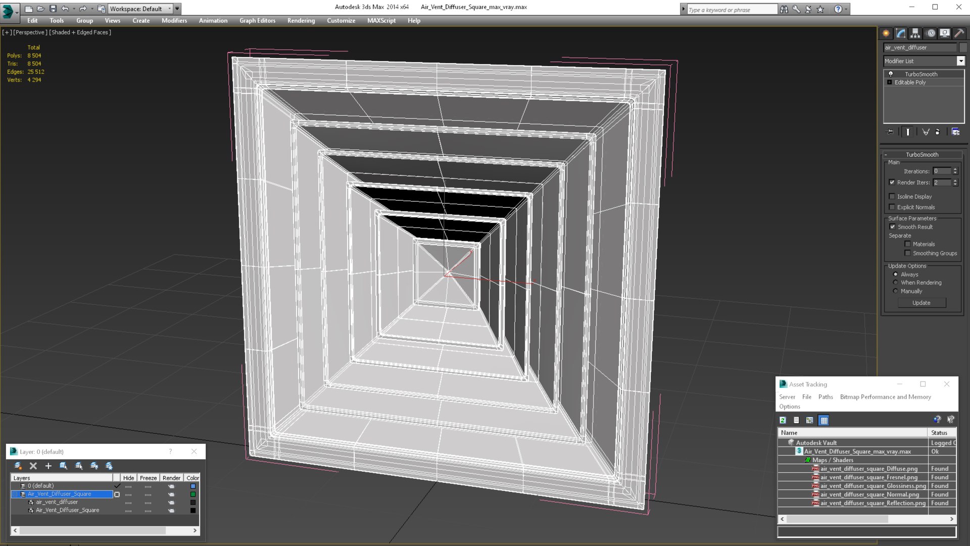 3D Air Vent Diffuser Square - TurboSquid 1962215