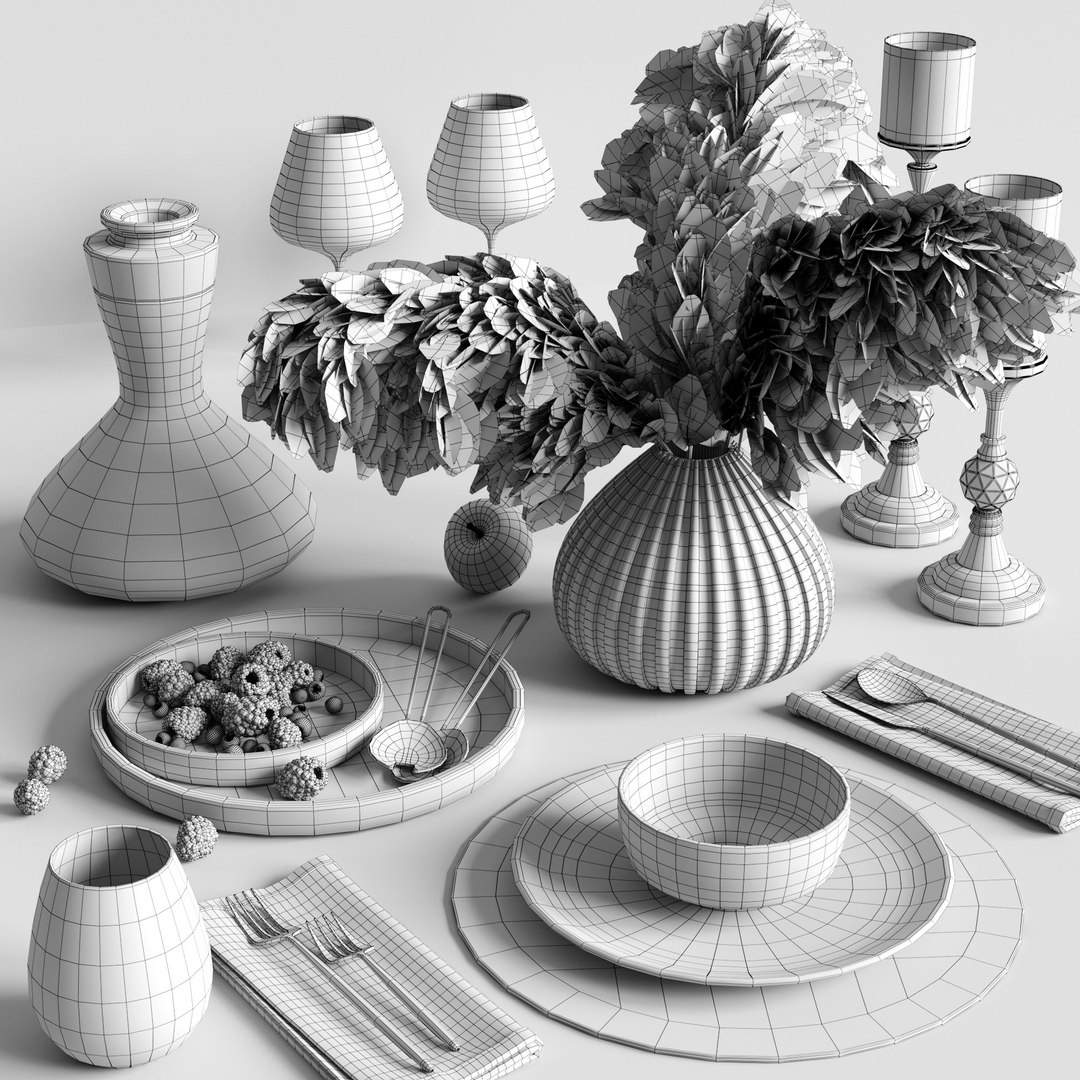 Table Setting Reeds 3D Model - TurboSquid 1503738
