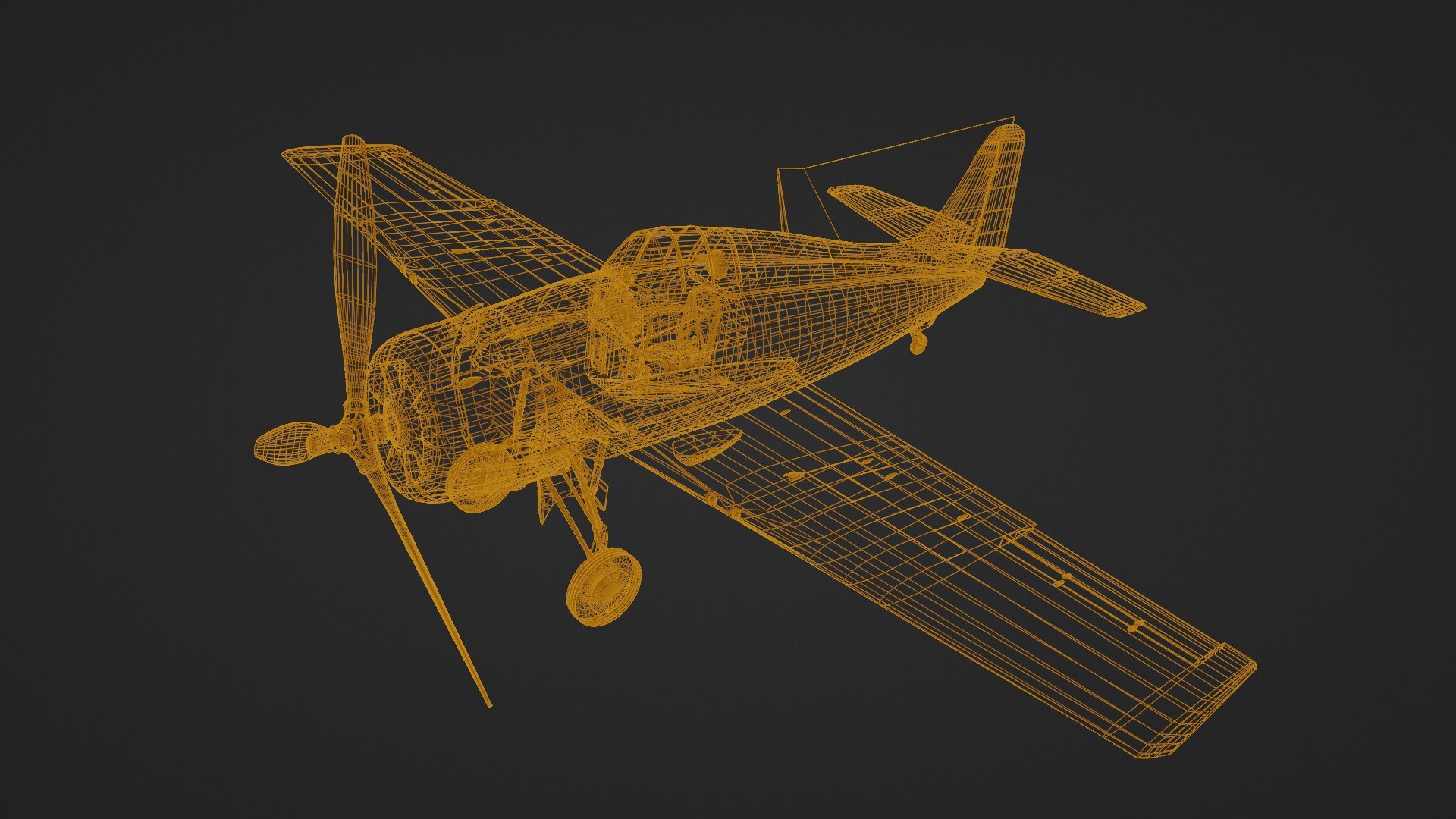 Grumman F4f Wildcat Aircraft 3d Model