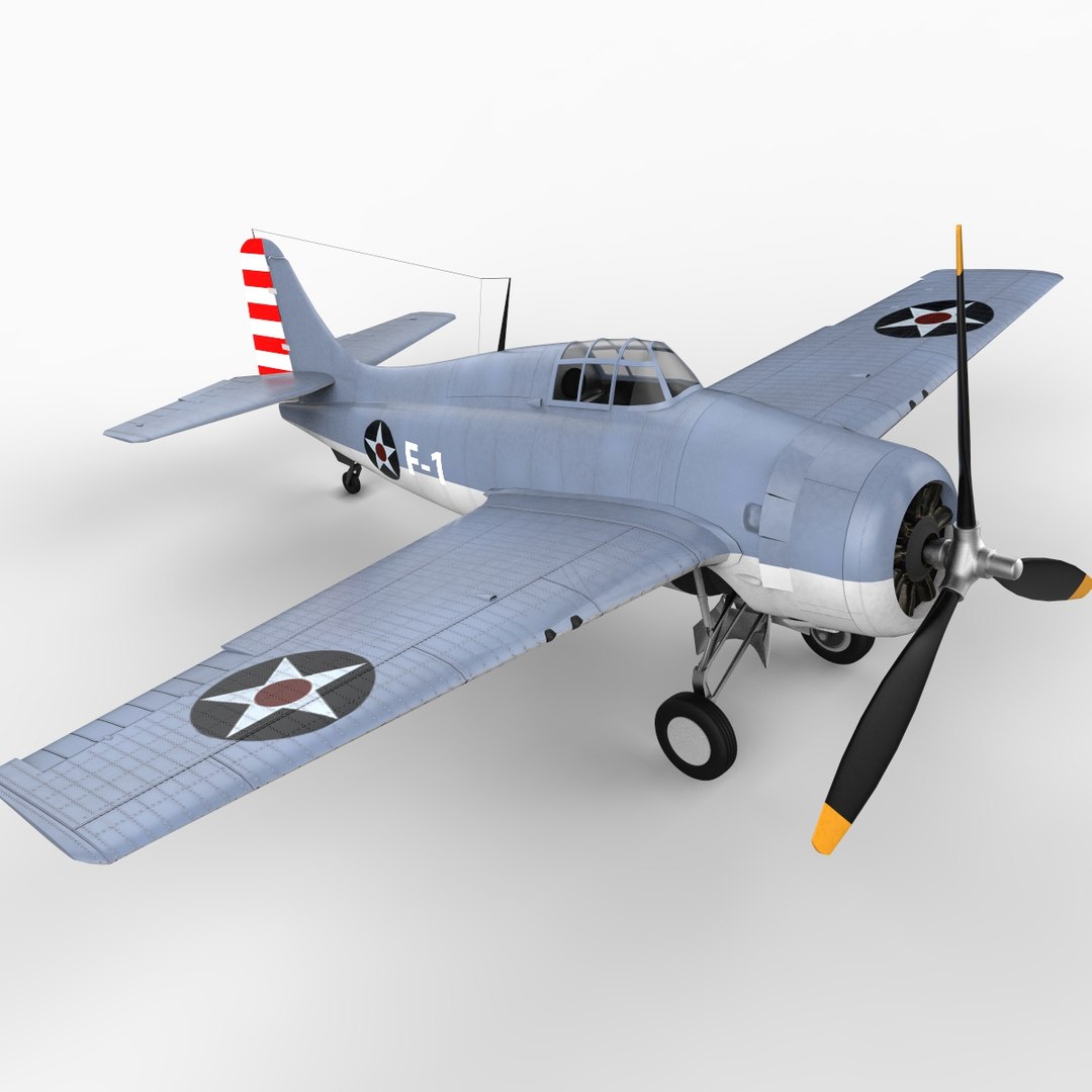 Grumman F4f Wildcat Aircraft 3d Model