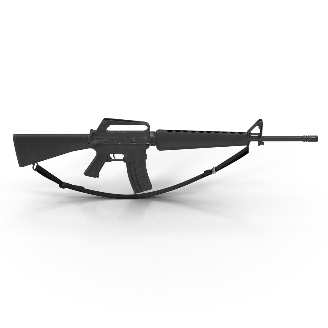 3d model assault rifle m16 2