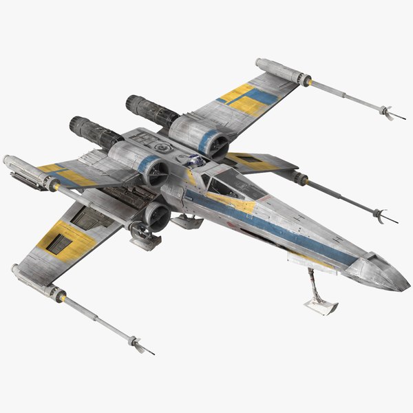 太空战斗机 X-Wing 星舰与 R2-D2 为 Cinema 4D 装配3D模型 - TurboSquid 2296007