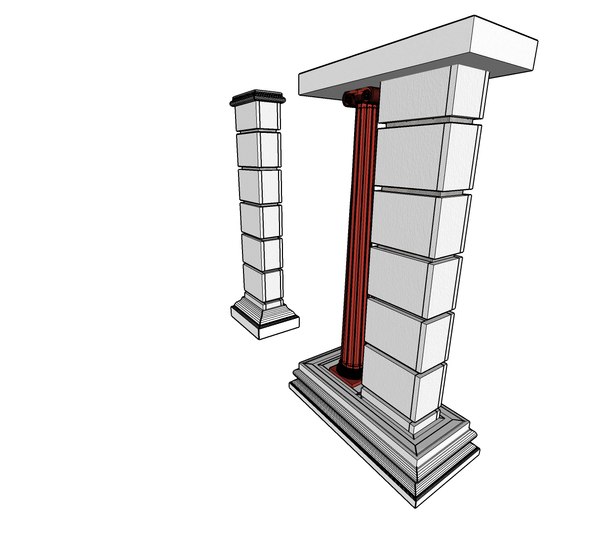 Two Architectural Columns 3D model - TurboSquid 1723248