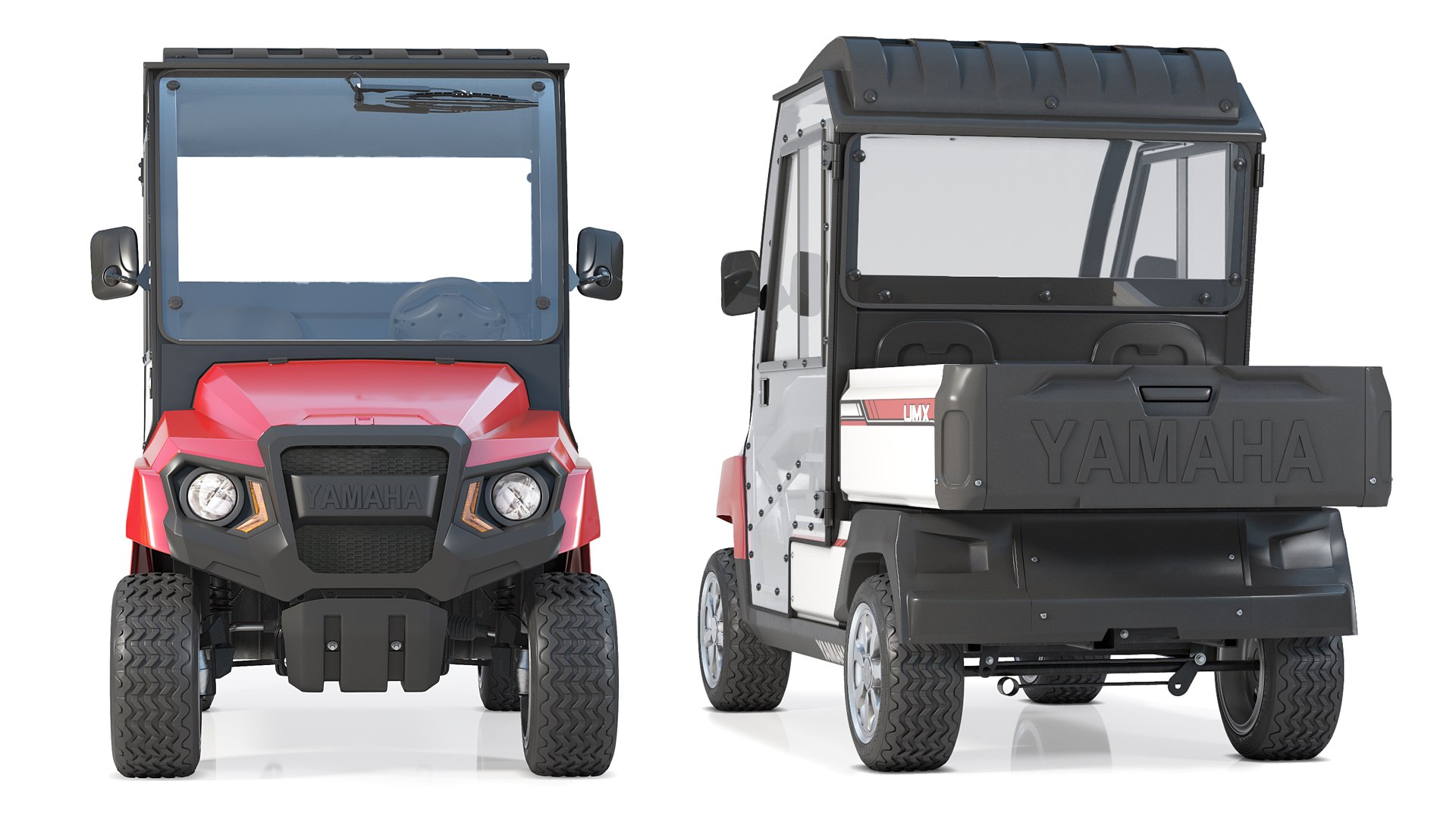 Yamaha Golf Cart UMAX CAB Red 3D - TurboSquid 2198211