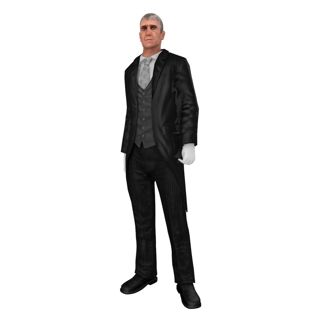 3D Butler Rigged - TurboSquid 1289586