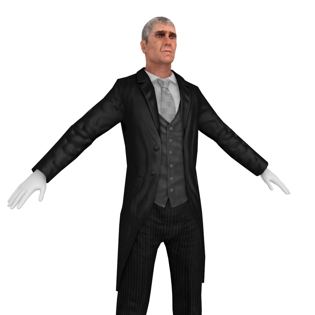 3D Butler Rigged - TurboSquid 1289586