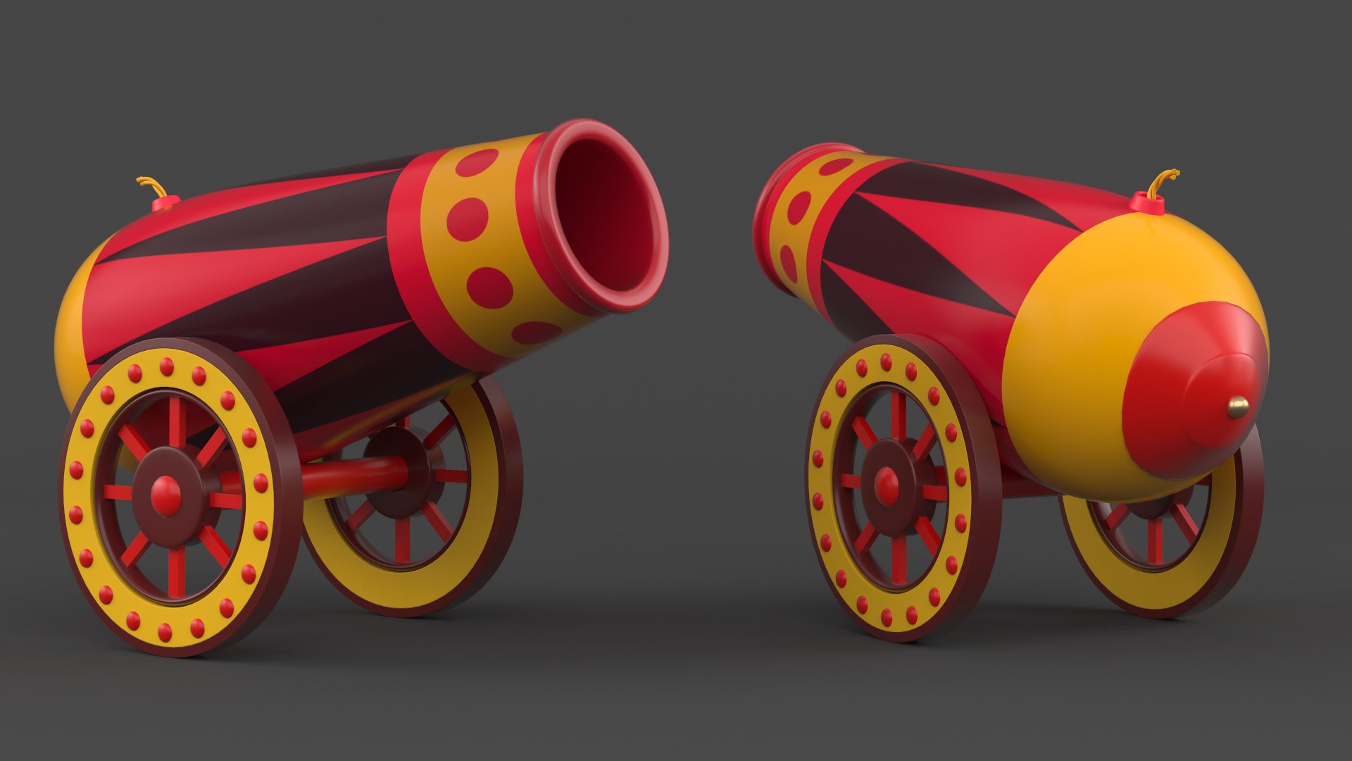 Circus Cannon 3D Model - TurboSquid 1989646