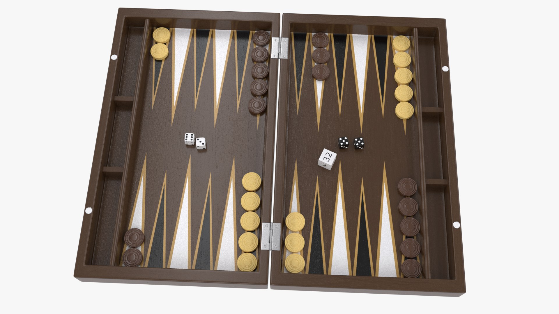 Backgammon Board Game 3D - TurboSquid 1978646