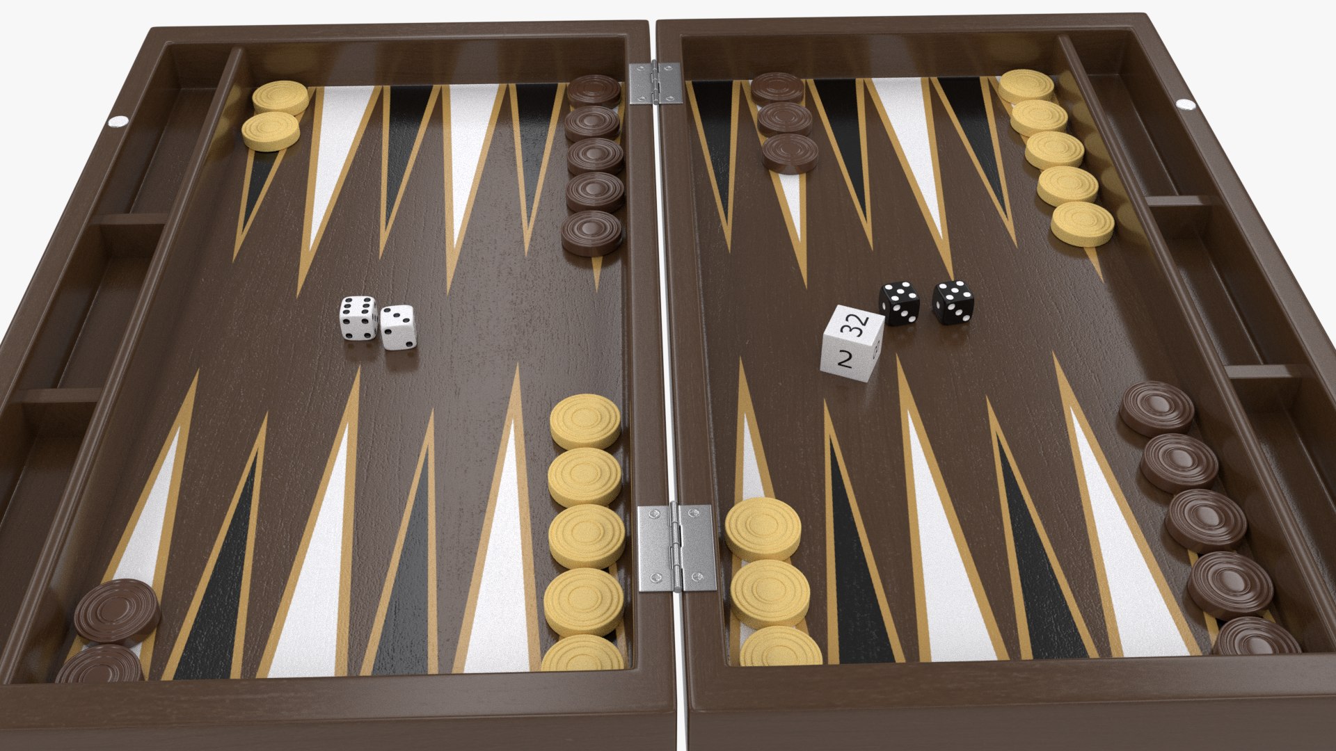 Backgammon Board Game 3D - TurboSquid 1978646