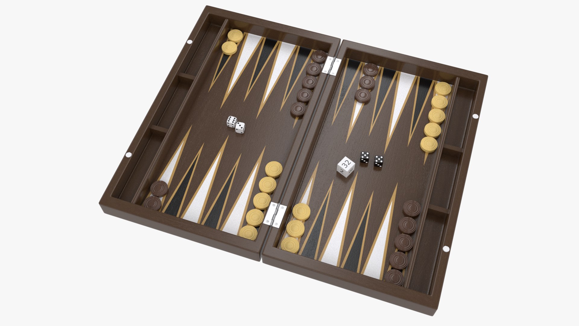 Backgammon Board Game 3D - TurboSquid 1978646