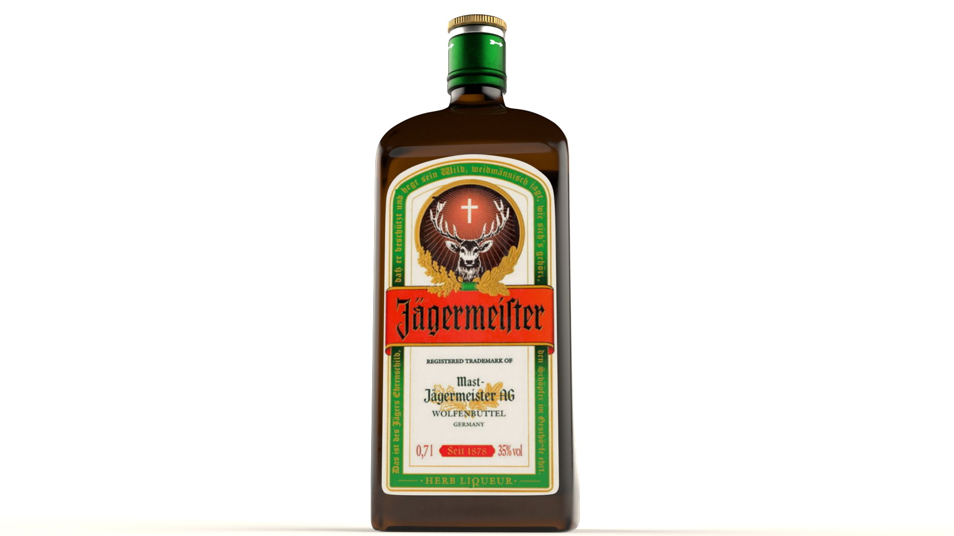 3D Jagermeister Liqueur Alcohol Bottle - TurboSquid 2417260