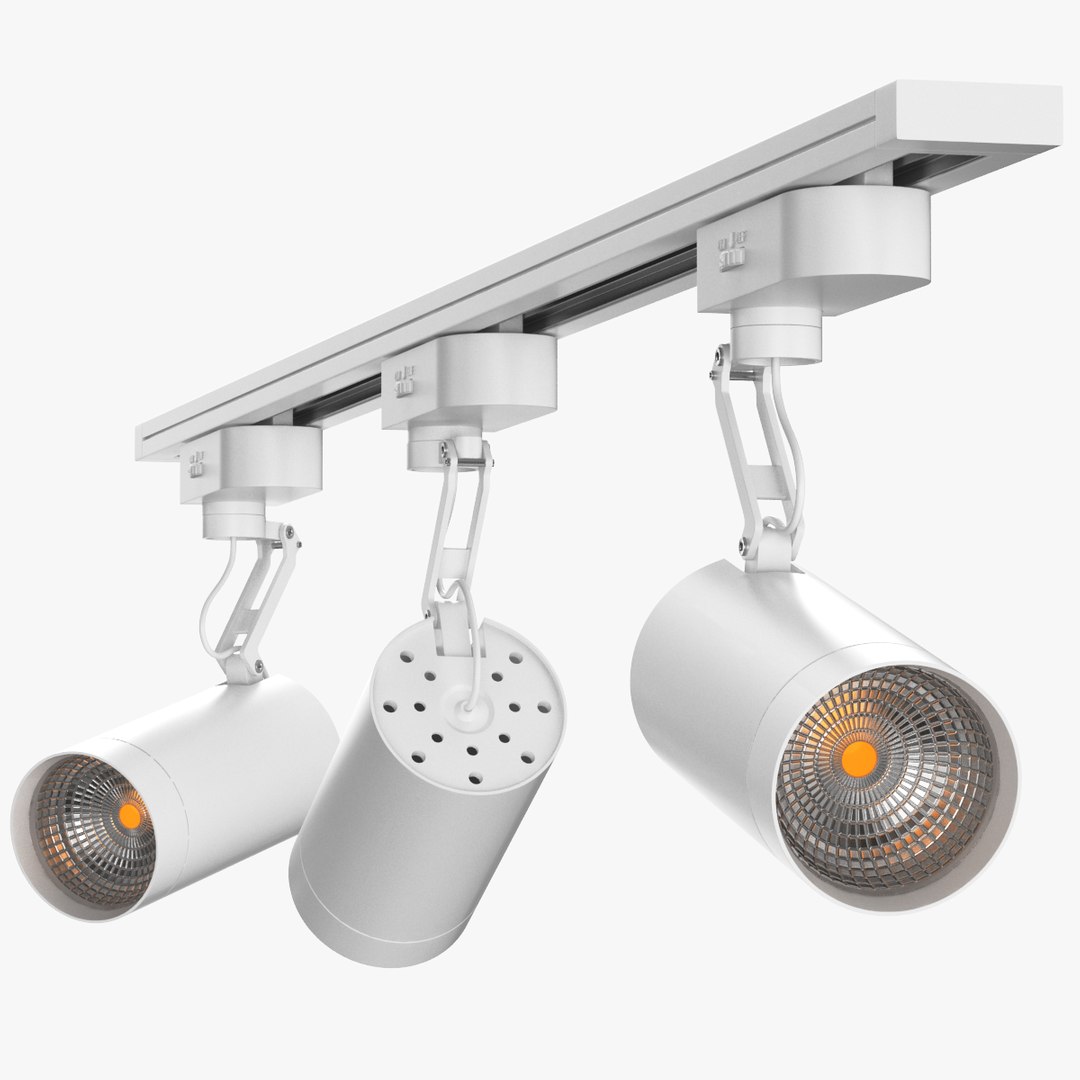 3D Detailed White Track Spot Light Home - TurboSquid 2073104