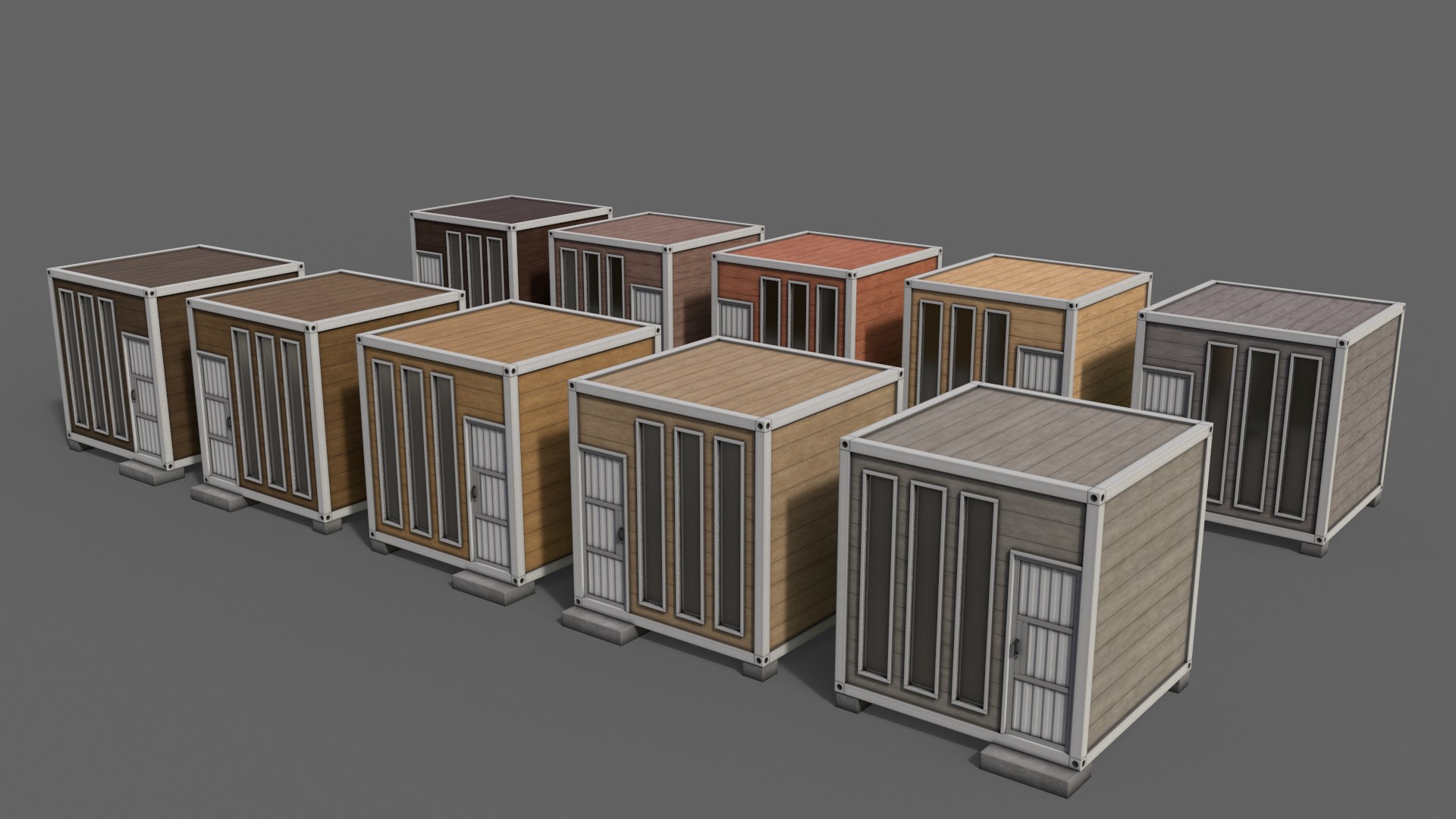 PBR Container House AC V4 Model - TurboSquid 2081583