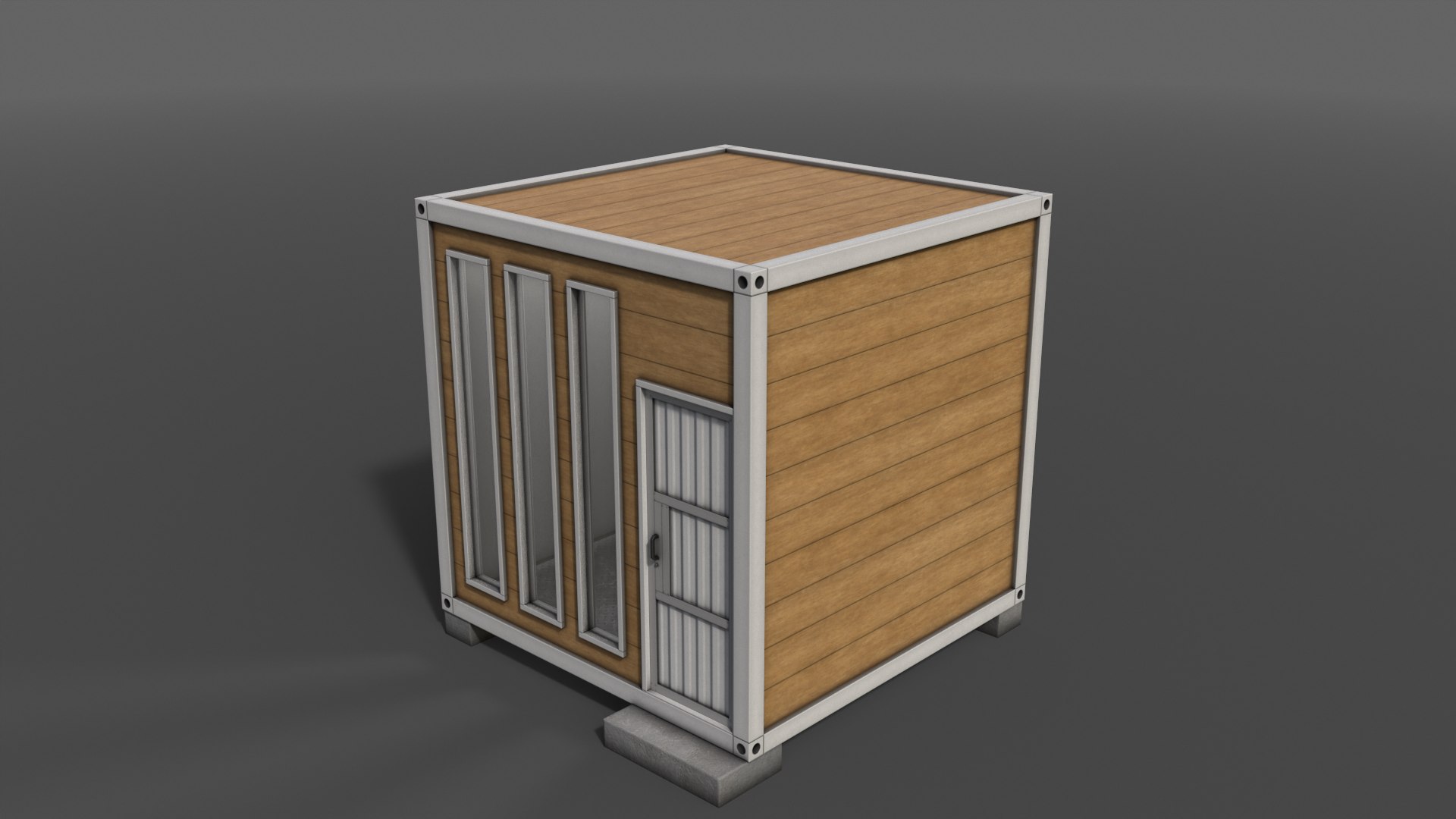 PBR Container House AC V4 Model - TurboSquid 2081583