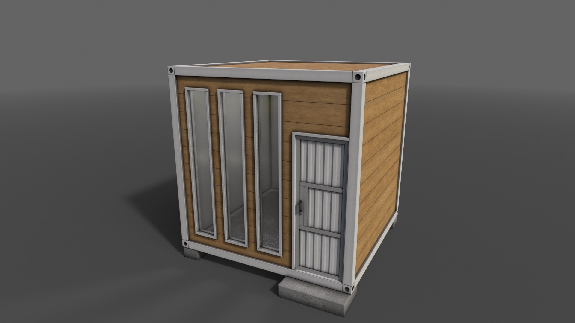 PBR Container House AC V4 Model - TurboSquid 2081583