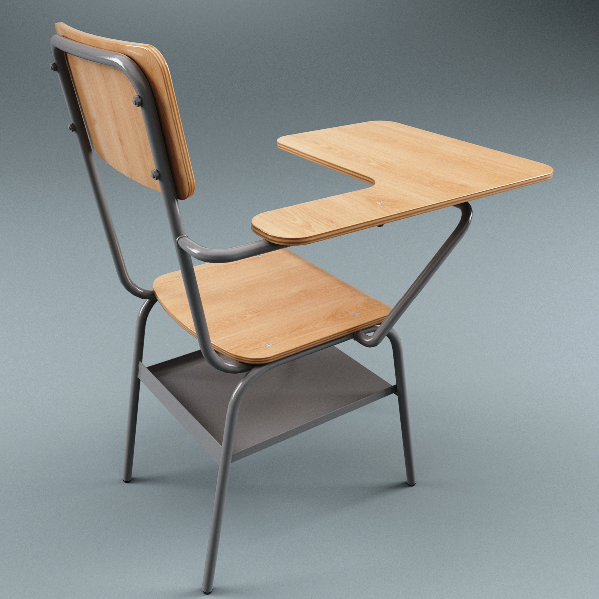 3d model school desk v2