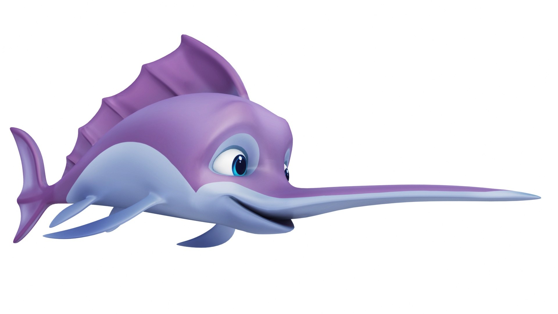 3D Model Cartoon Shark And Sword Fish Collection - TurboSquid 2080676