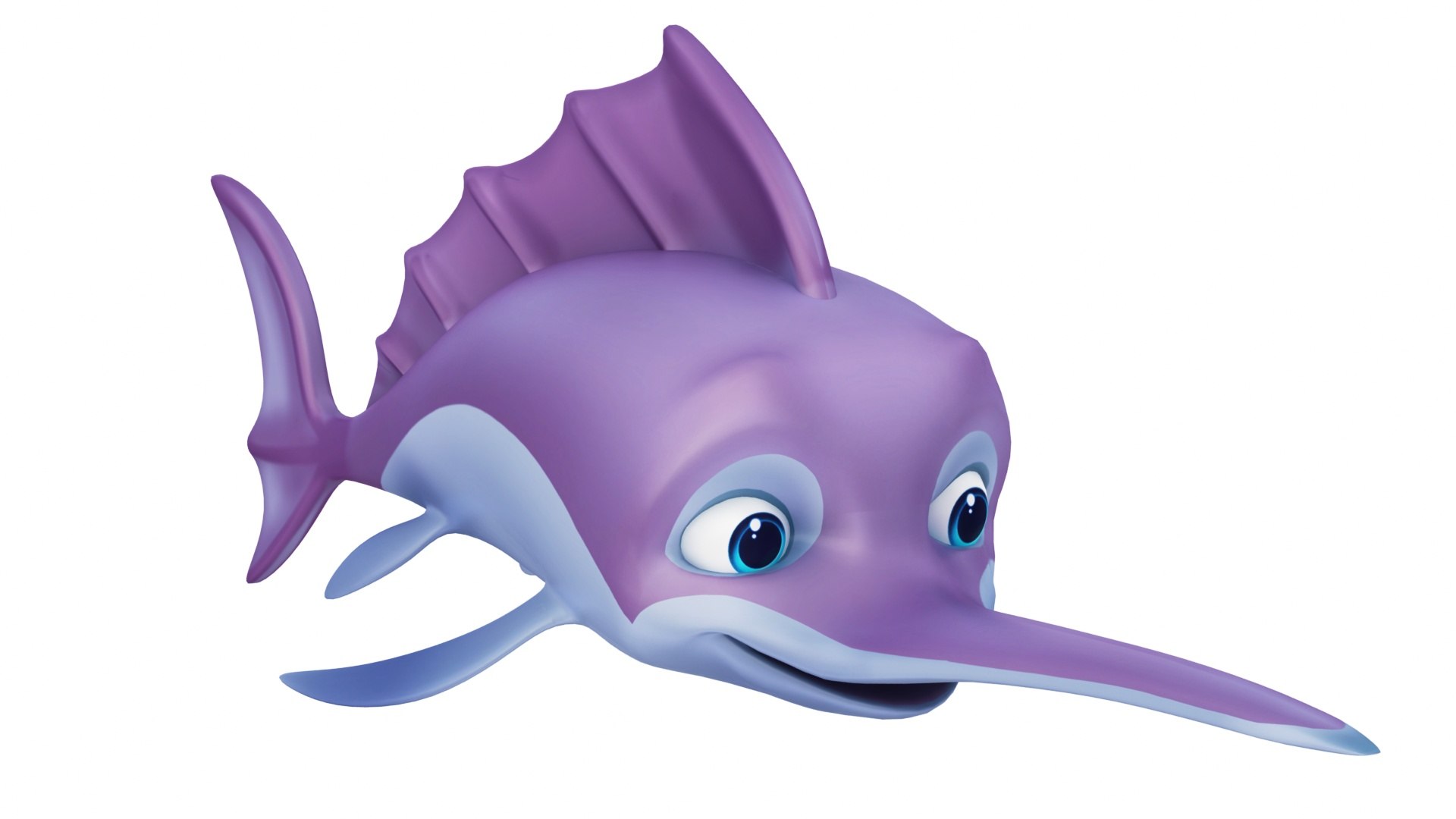 3D Model Cartoon Shark And Sword Fish Collection - TurboSquid 2080676