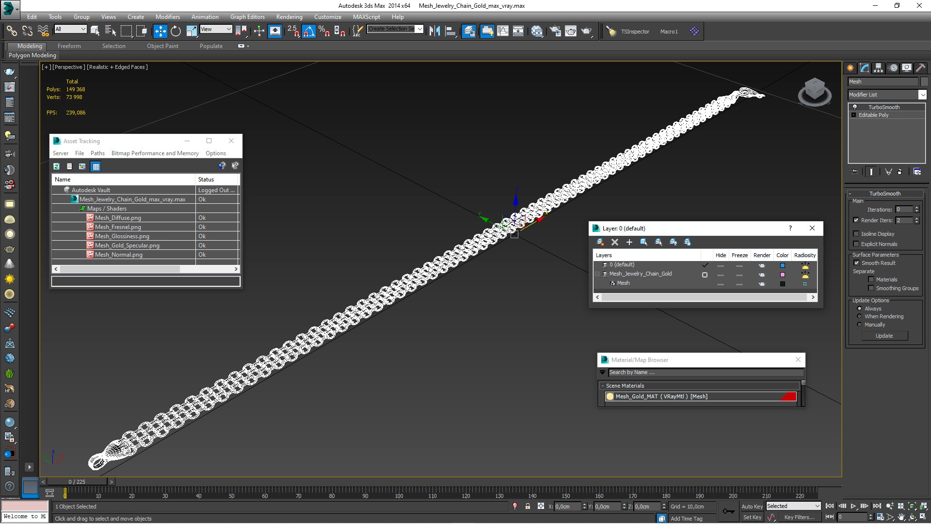 3D Model Mesh Jewelry Chain Gold - TurboSquid 2244494