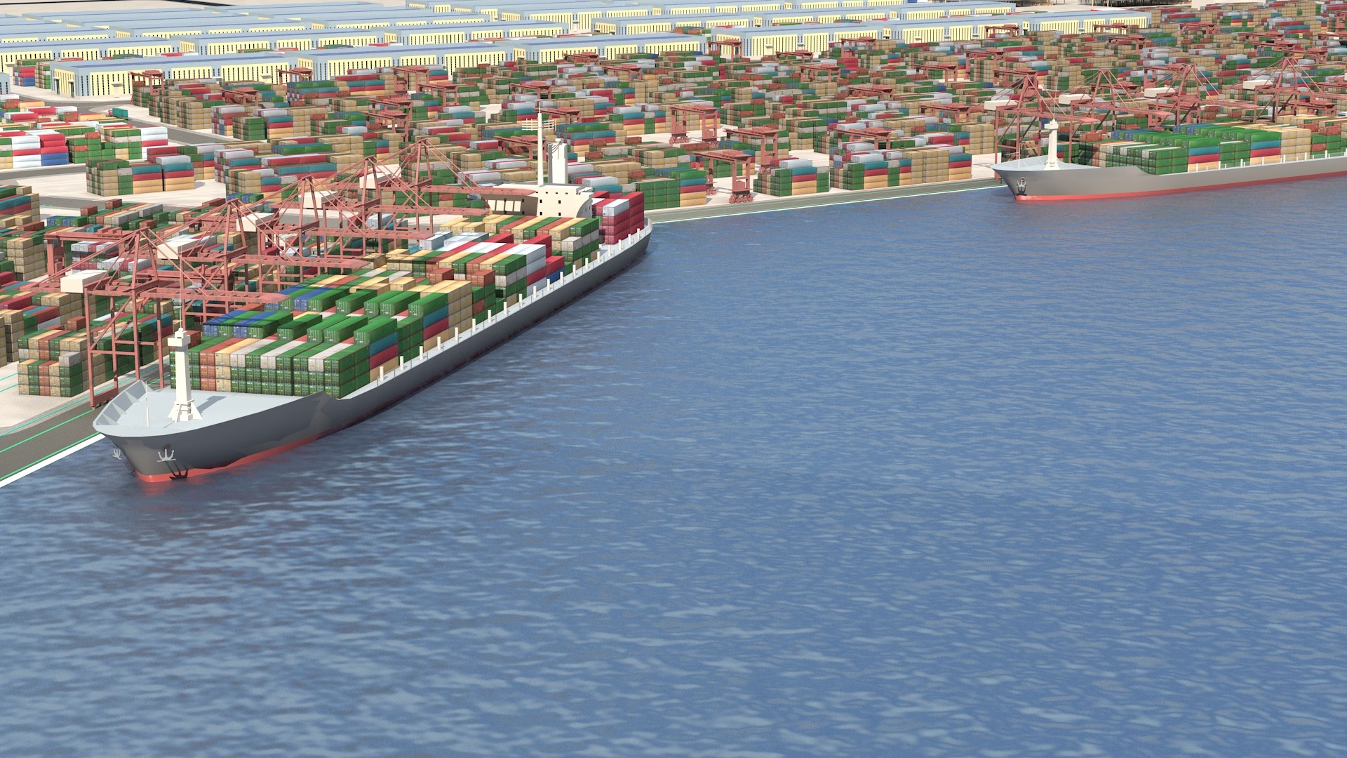 3D Container Terminal 01 Model - TurboSquid 2207620