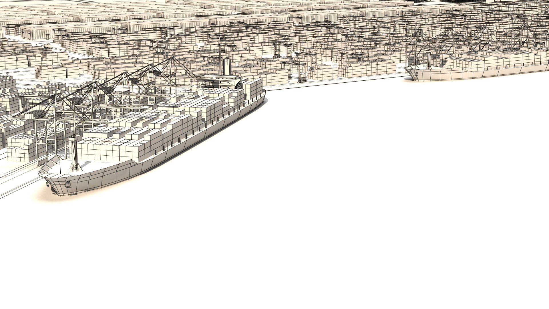 3D Container Terminal 01 Model - TurboSquid 2207620