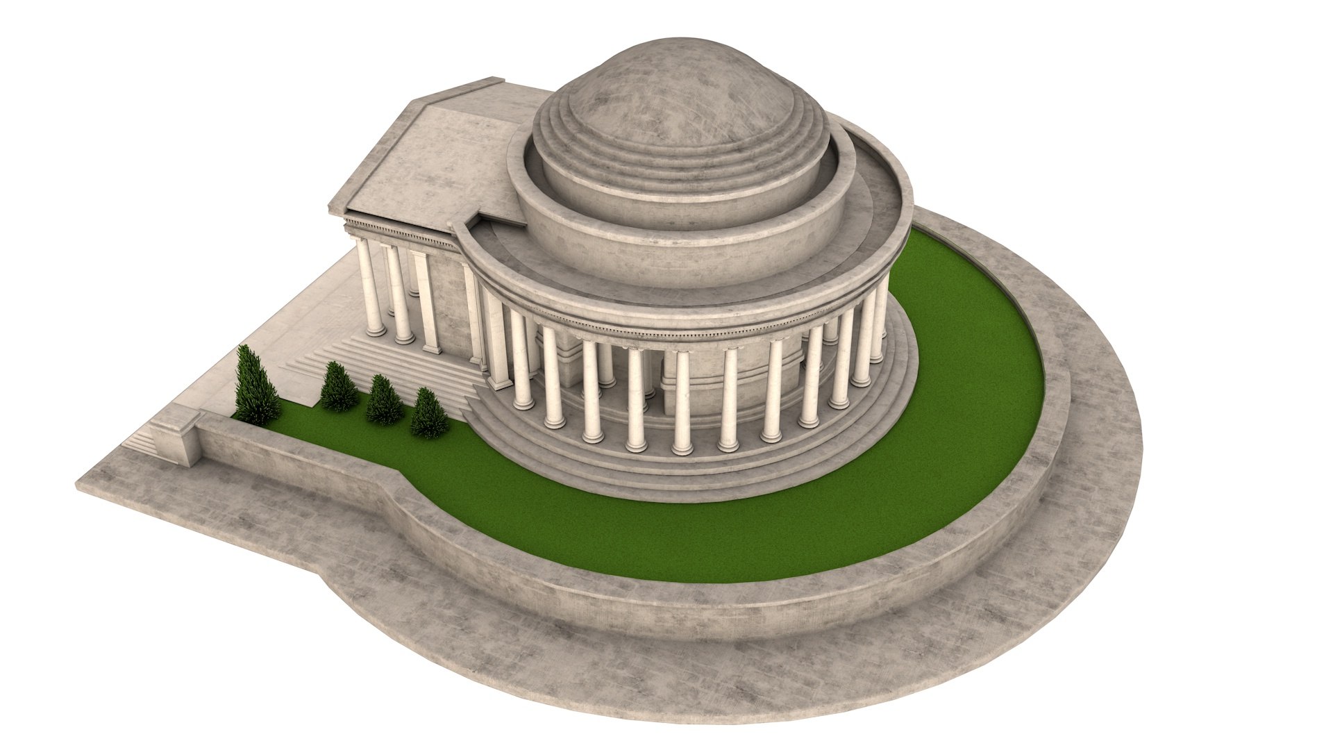 Jefferson Memorial Scene 3D Model - TurboSquid 1997136