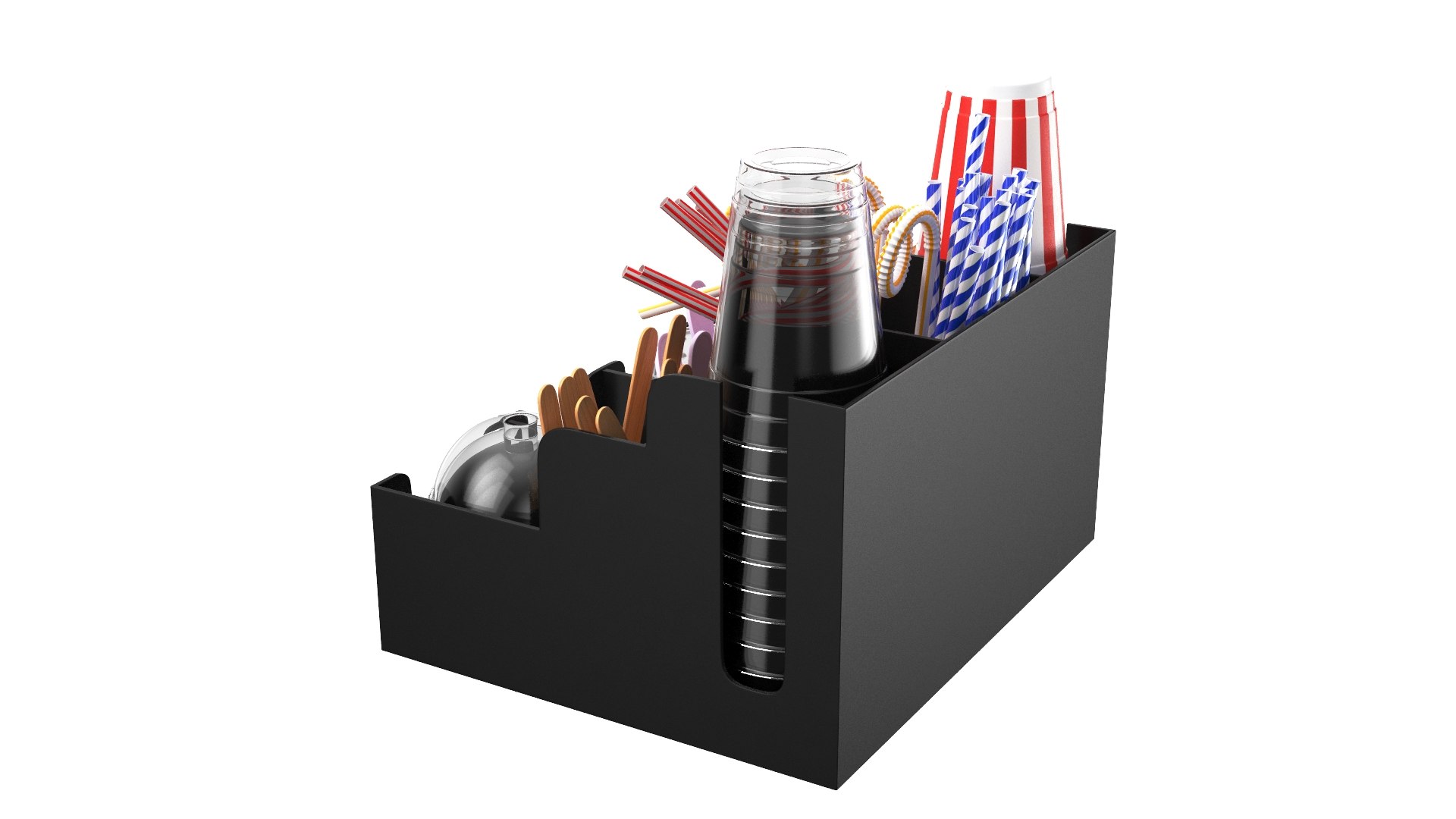 Four Detailed Cafe Dispensers And Organizer 3D model - TurboSquid 1986285