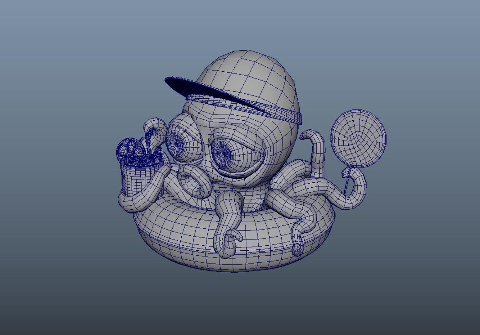3D Model Octopus Cartoon Art - TurboSquid 1373241