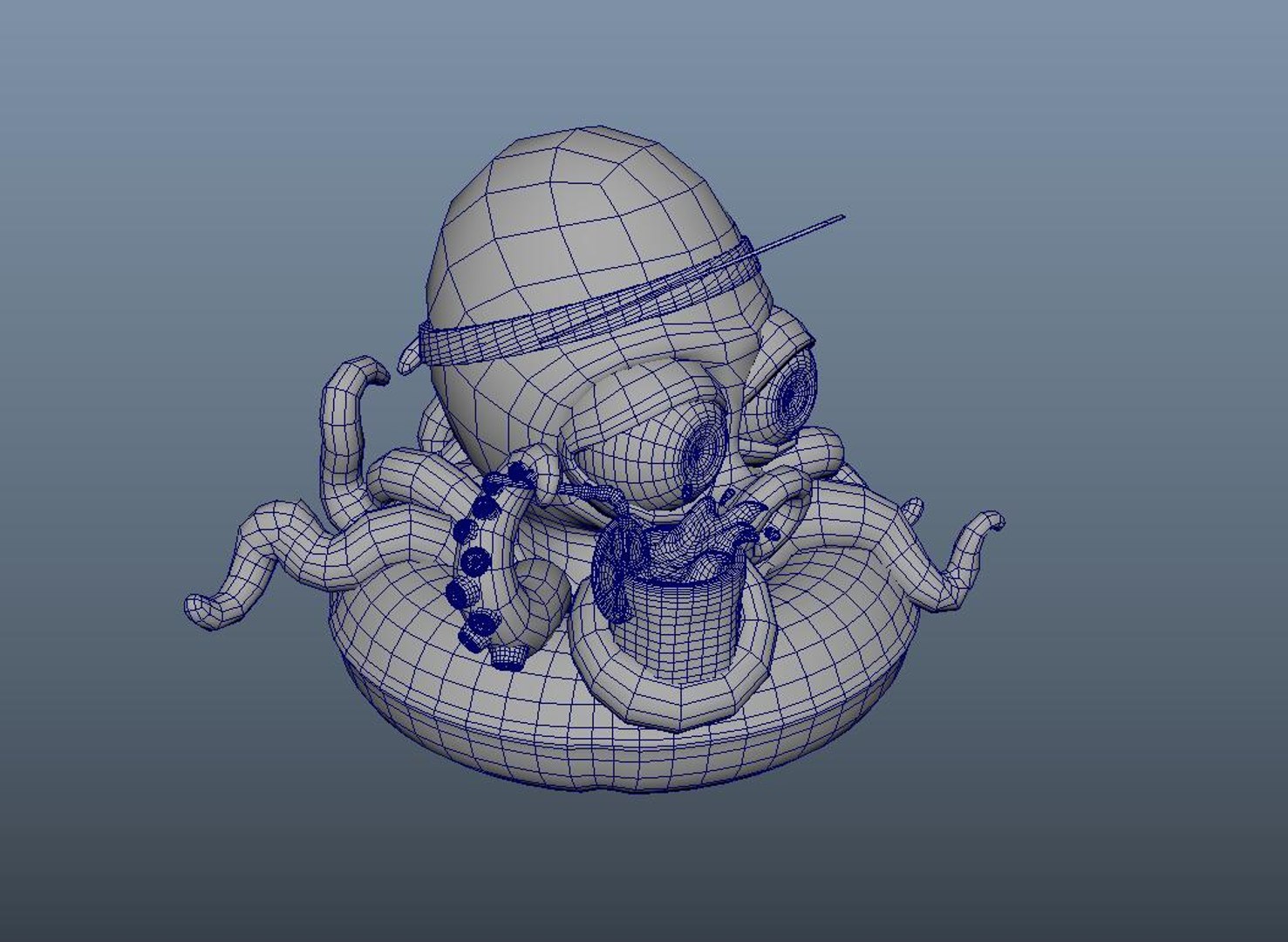 3D Model Octopus Cartoon Art - TurboSquid 1373241