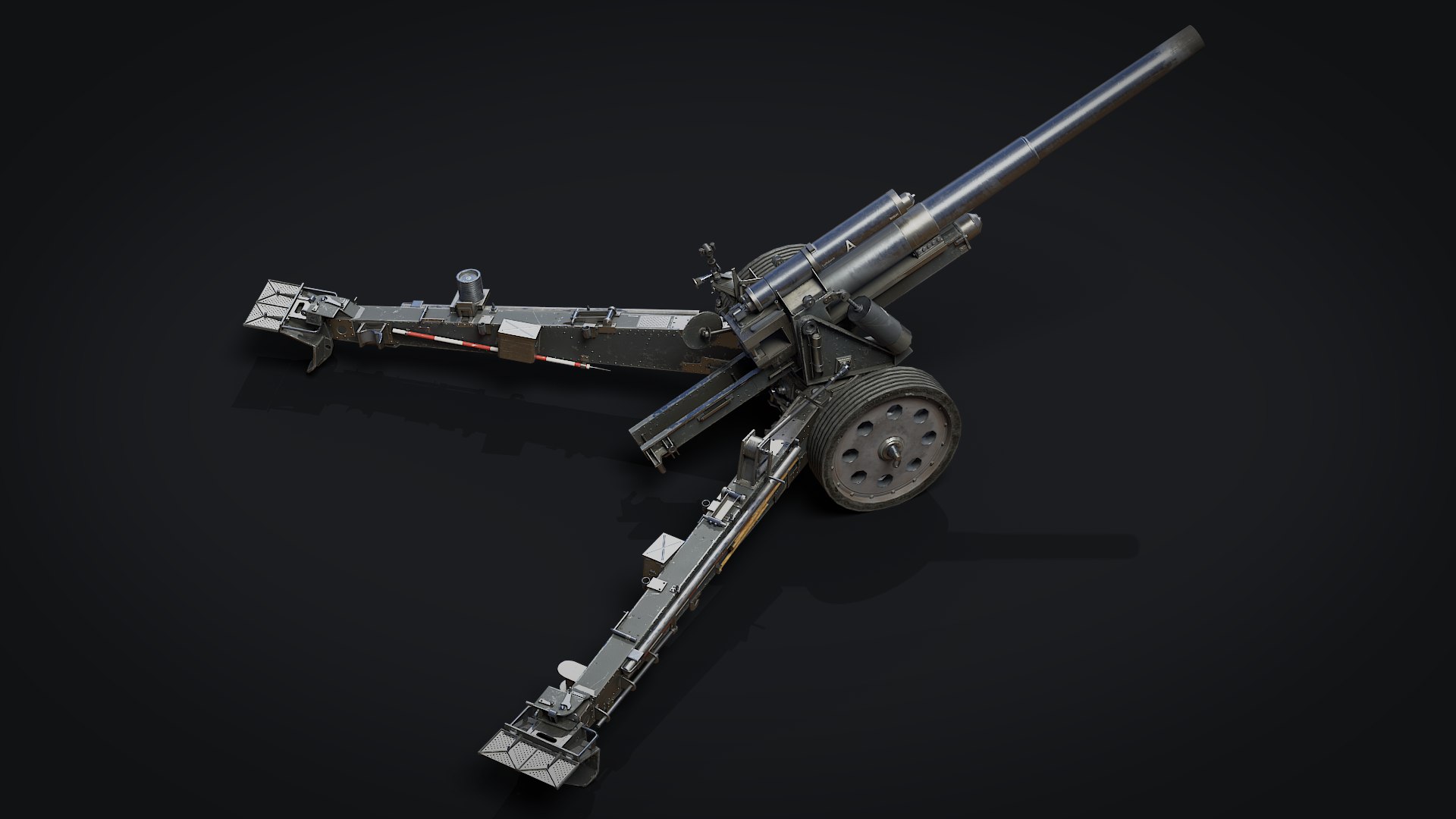 15cm sfh18 howitzer gameready 3D model - TurboSquid 1532938