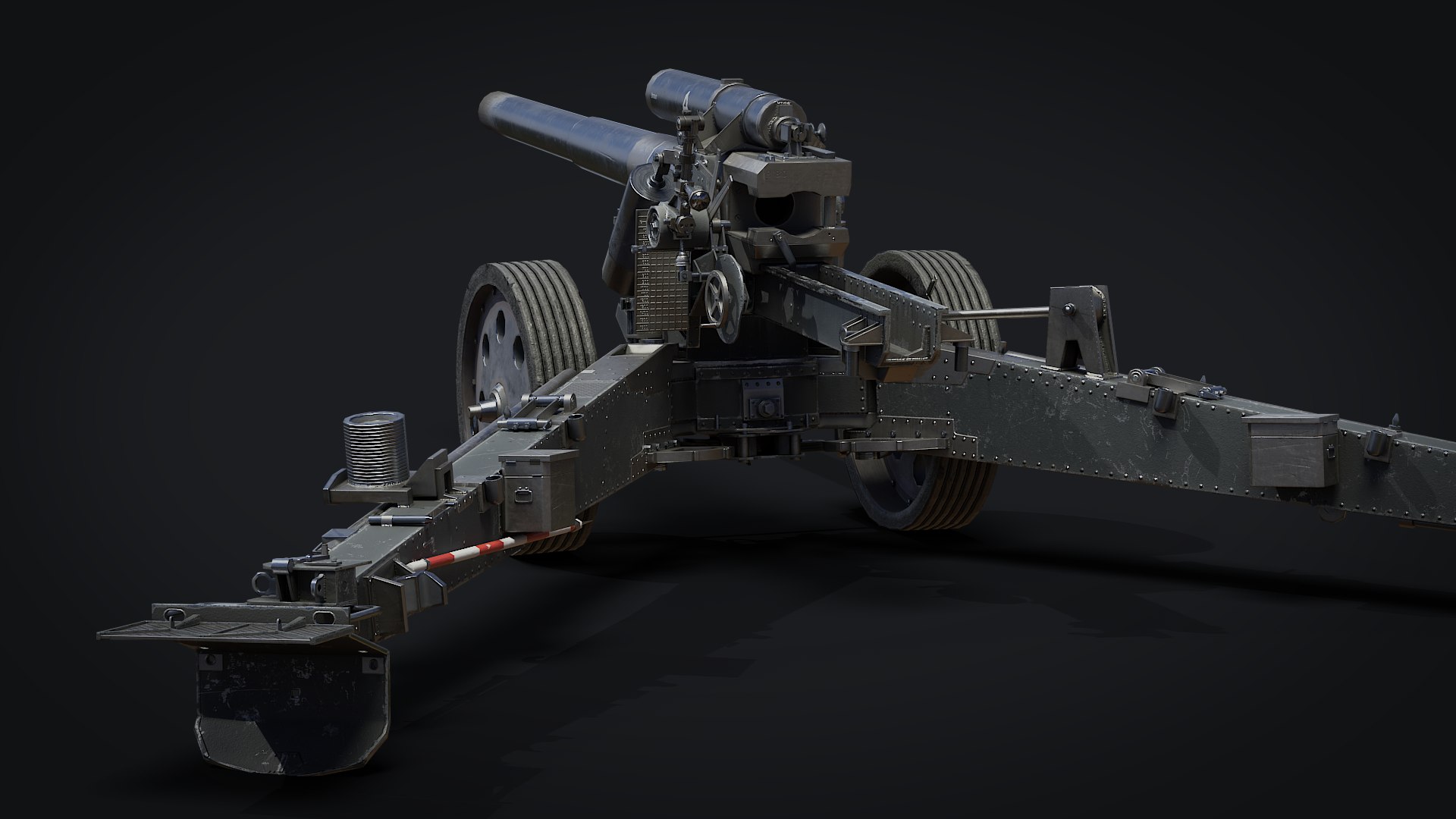 15cm sfh18 howitzer gameready 3D model - TurboSquid 1532938