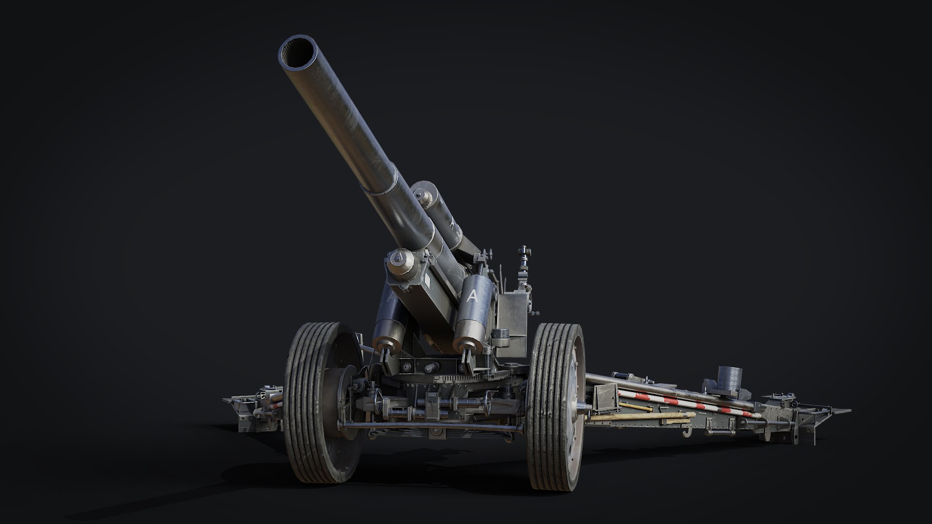 15cm sfh18 howitzer gameready 3D model - TurboSquid 1532938