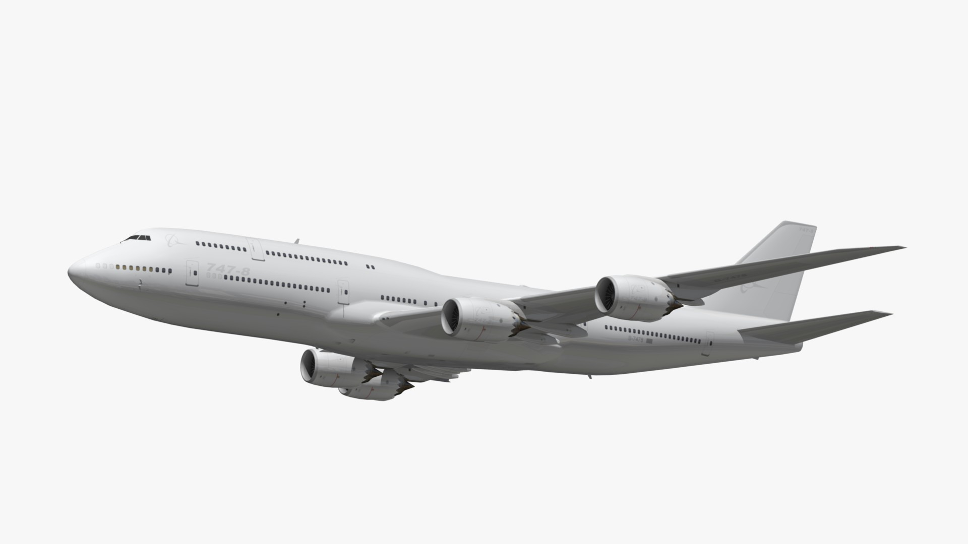 Boeing 748 White Livery 3D model - TurboSquid 1998040