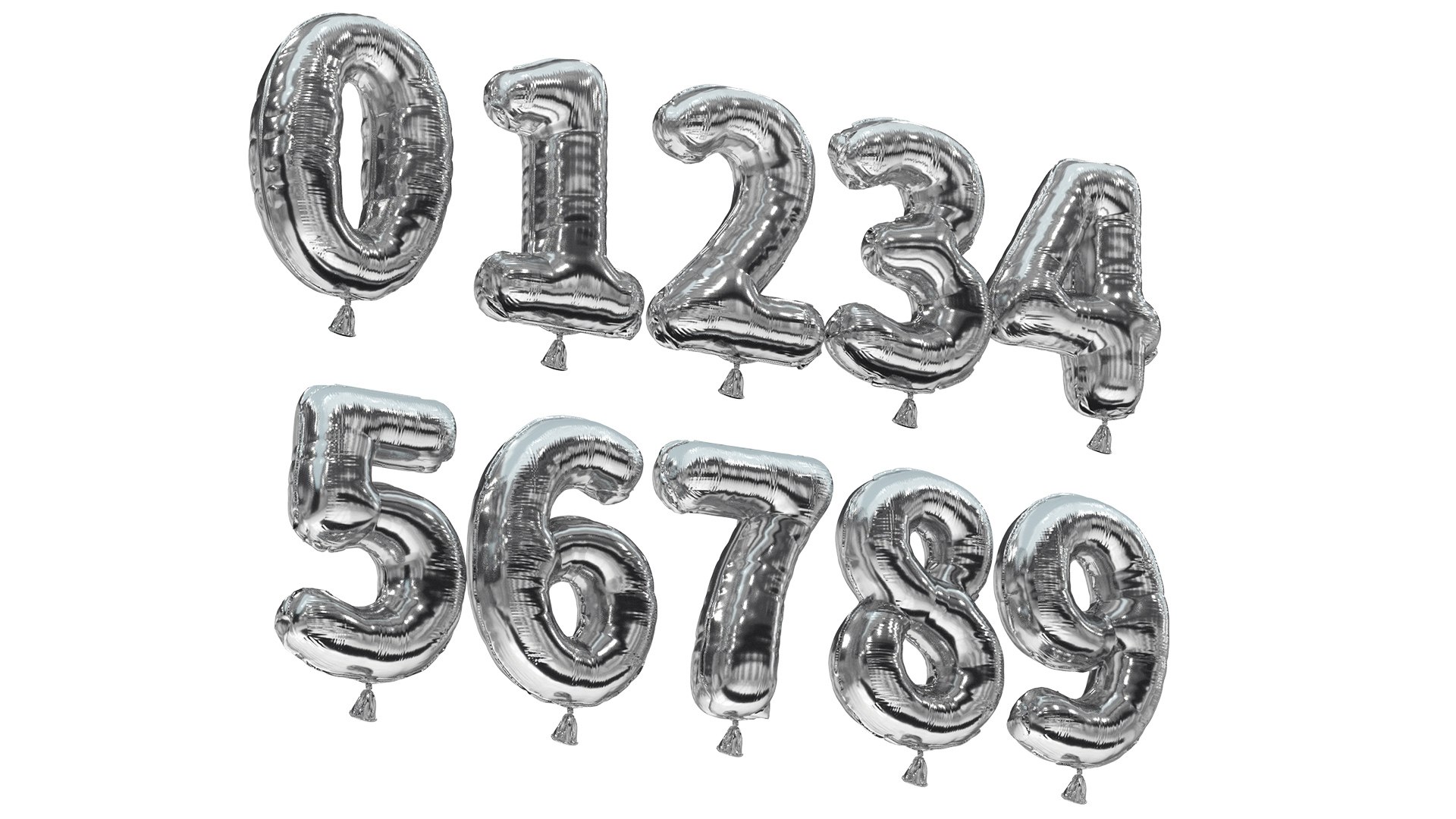 Free 3D Metal Balloon Numbers 0 To 9 - TurboSquid 2231379