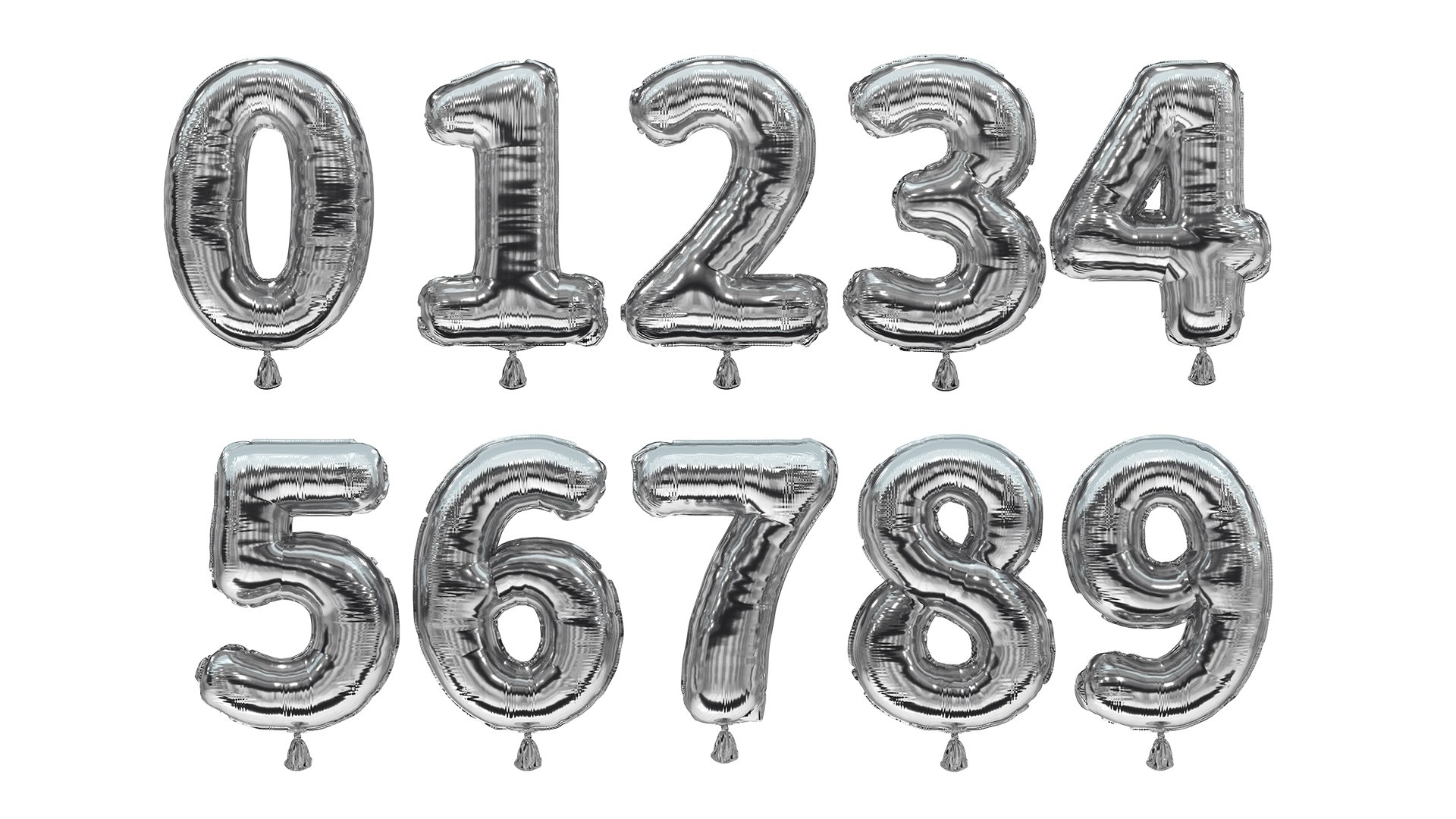 Free 3D Metal Balloon Numbers 0 To 9 - TurboSquid 2231379